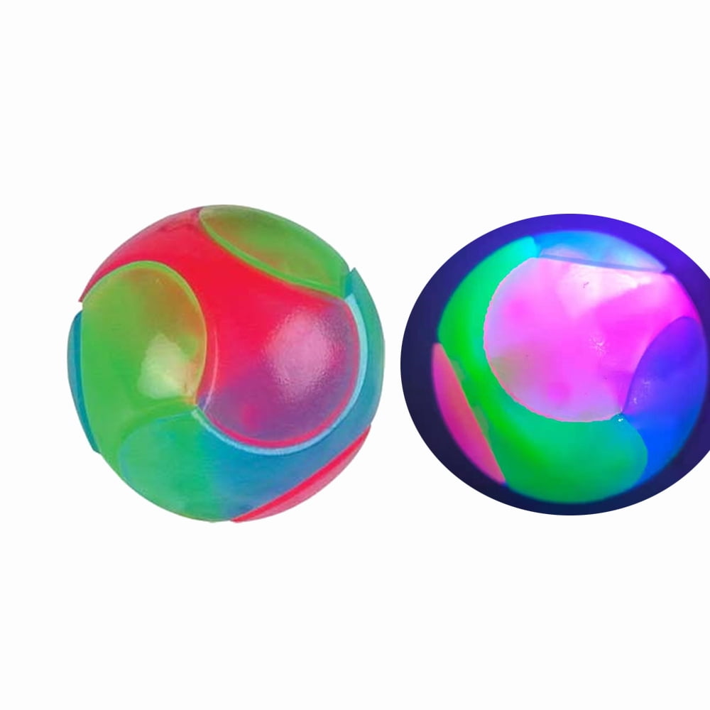 MesaSe 2 Pieces LED Light up Dog Balls Flashing Elastic Ball LED Molar ...