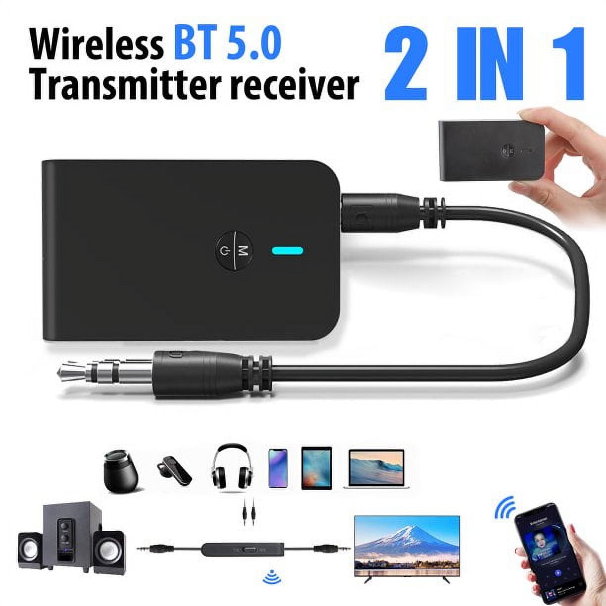 MesaSe 2-in-1 Bluetooth 5.0 Transmitter and Receiver, Low Latency ...