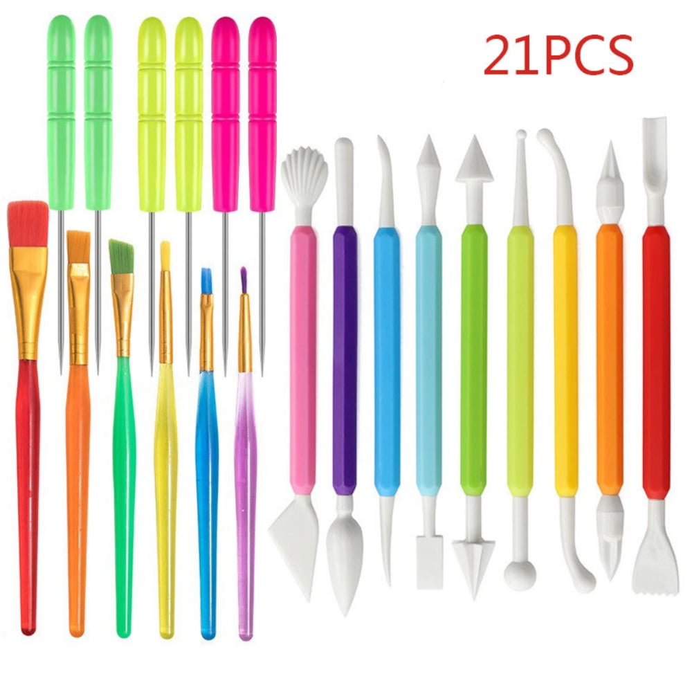 MesaSe 21PCS Clay Tools for Kids, Plastic Clay Sculpting Tools, Pottery Tools Kit for Kids ...