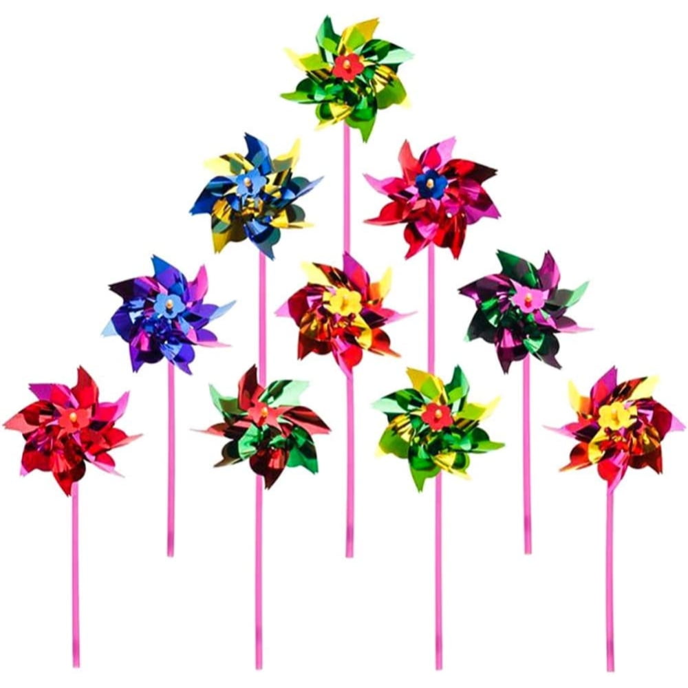 MesaSe 36 Pieces Plastic Rainbow Pinwheel, Lawn Garden DIY Windmill ...