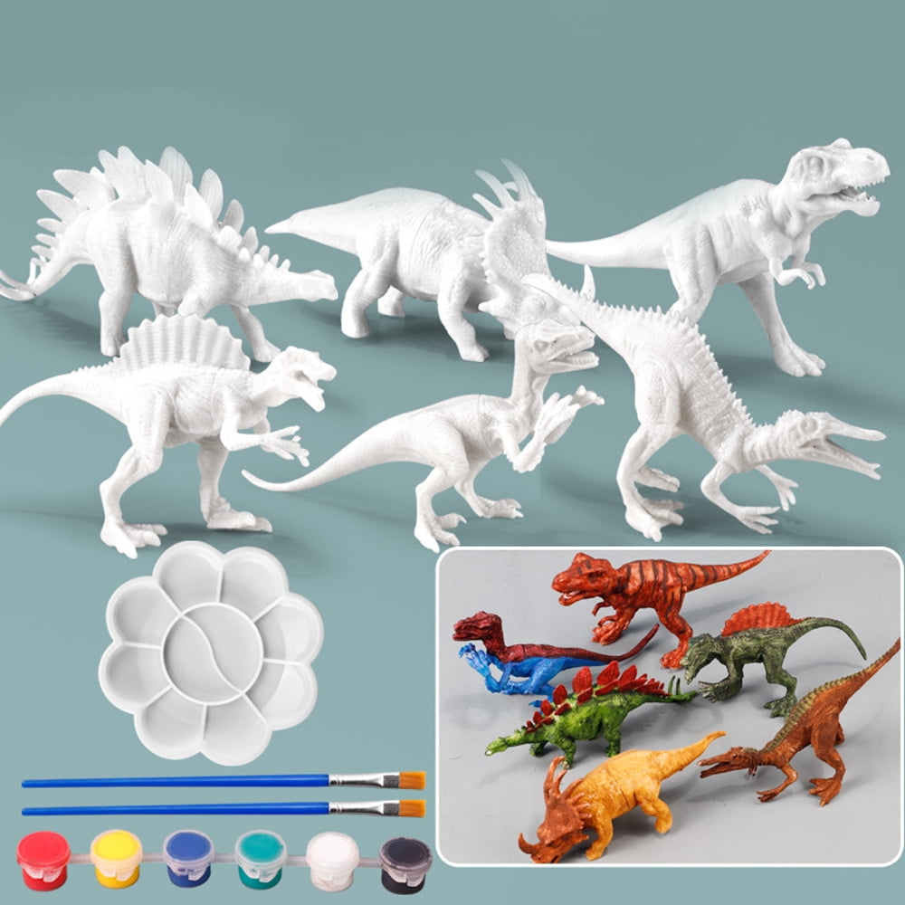 MesaSe 3D Dinosaurs Painting Kit with 6 Dinos for Kids Age 3-15, Arts ...