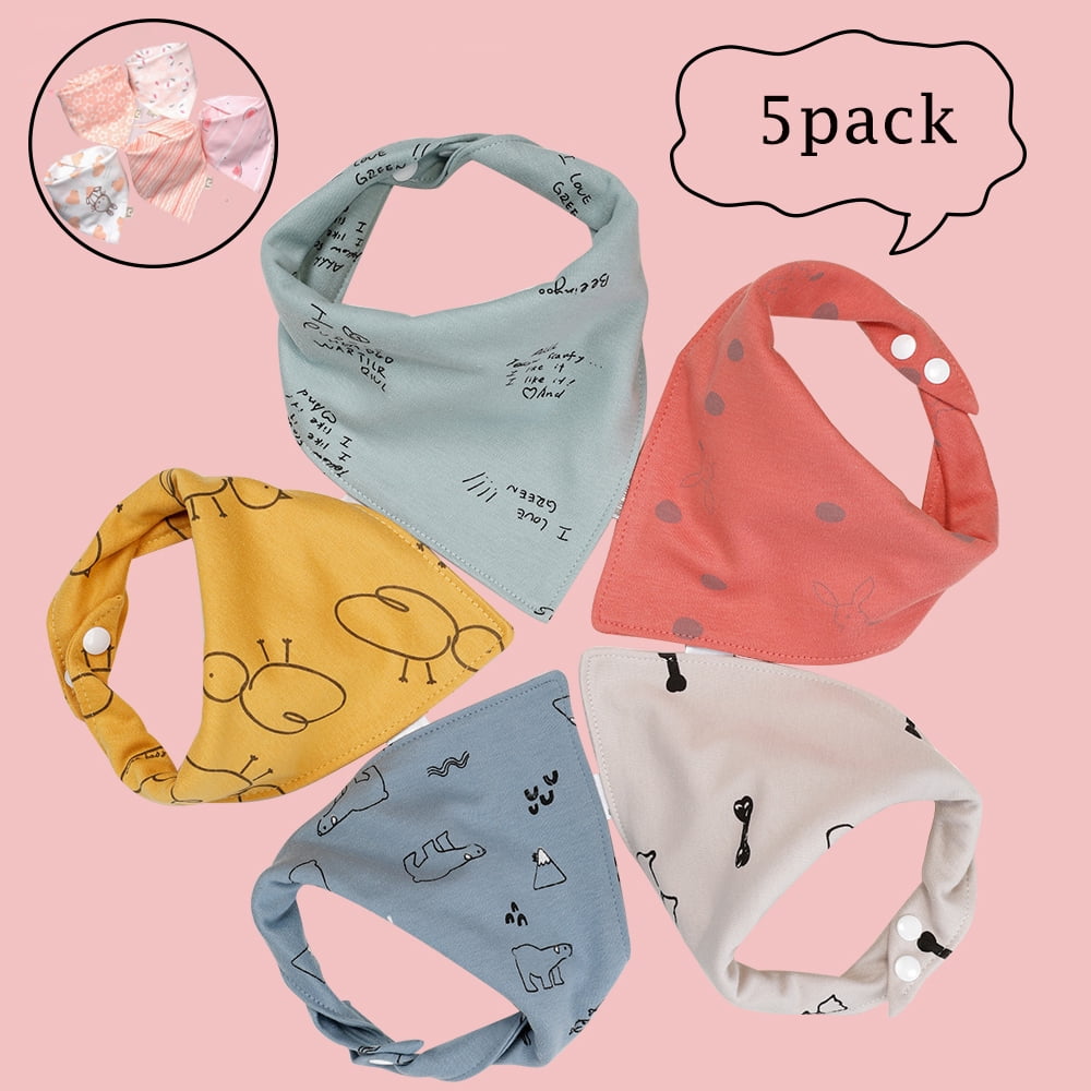 MesaSe 5 Pack Baby Bandana Drool Bibs - Bandana Bibs for Boys- Super ...