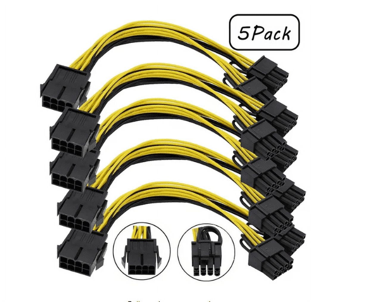 MesaSe 5 Pack PCIe 8 Pin Female to Dual 8 Pin (6+2) Male PCI Express ...