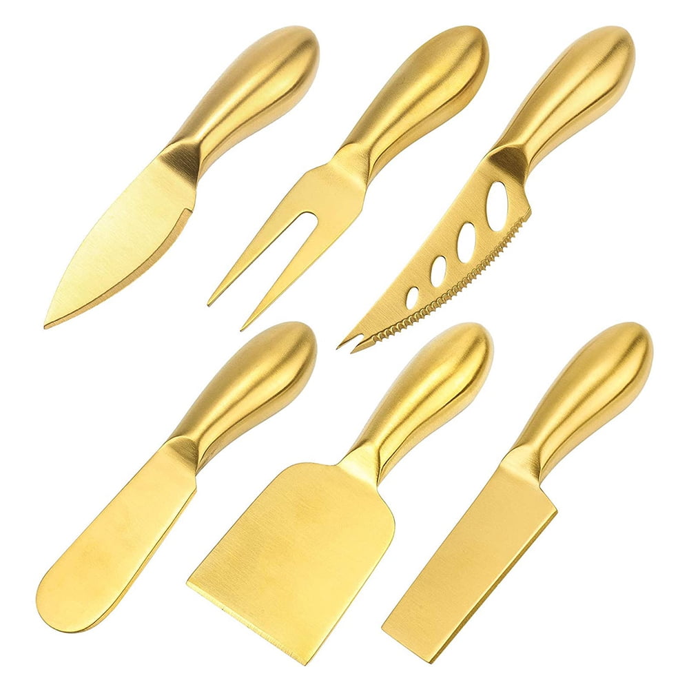 MesaSe 6-piece Gold Stainless Steel Gold Baking Tools Set, Cheese Knife ...