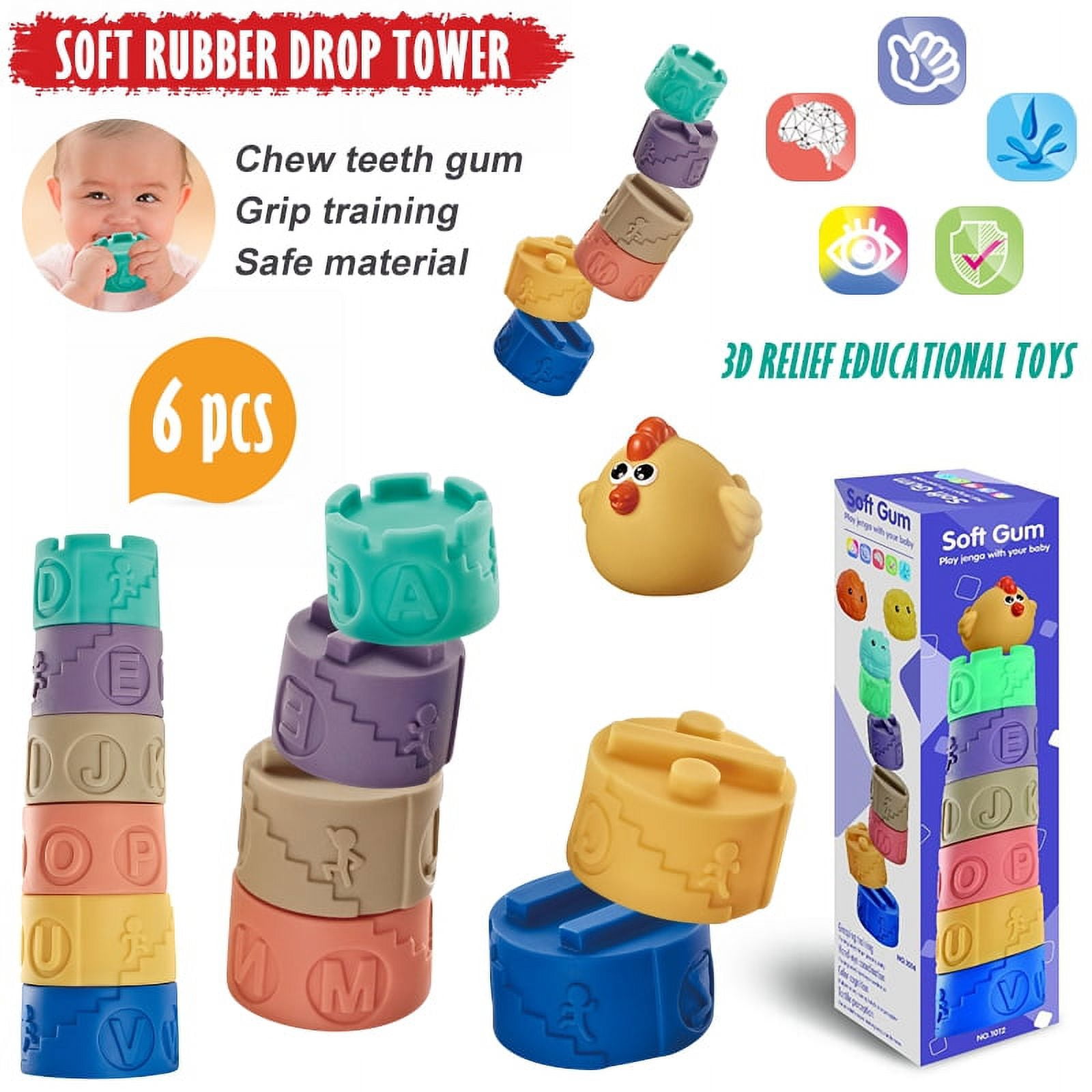 MesaSe 7 Packs Soft Stacking Blocks for Baby Infant and Toddler, Baby ...