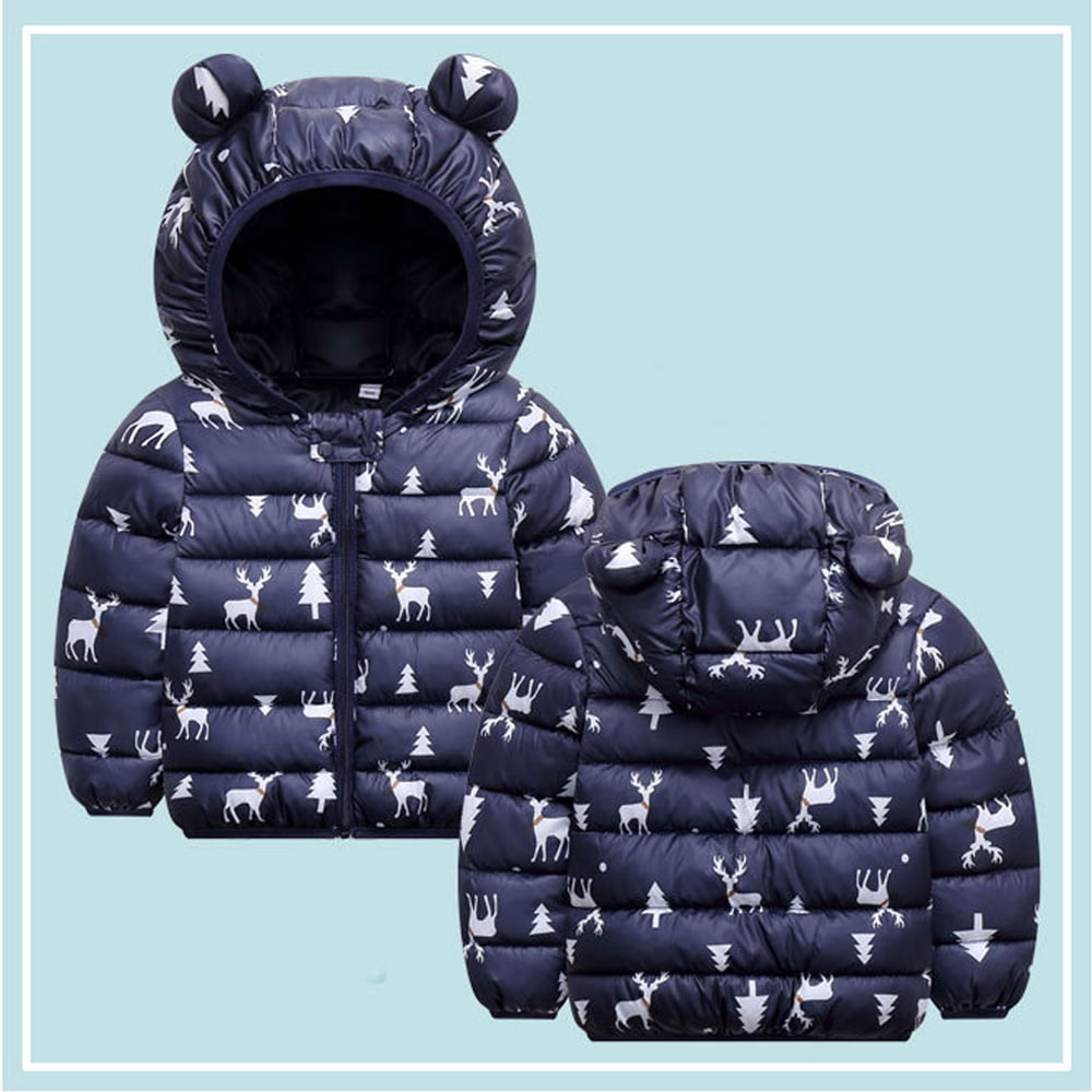 MesaSe Baby Jacket Toddler Boys Girls Winter Coats with Bear Ear Hood Christmas Jacket Puffer ...