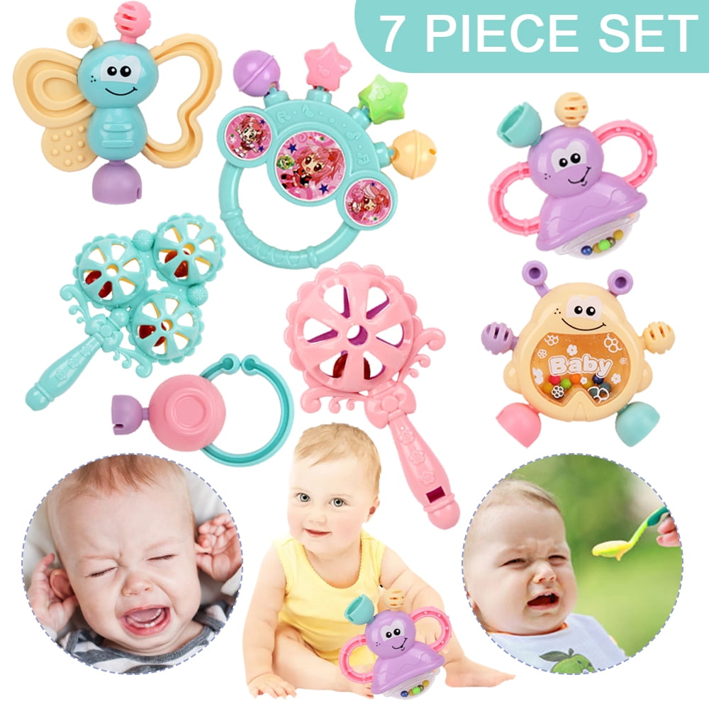MesaSe Baby Rattle Sets Teether Rattles Toys, 7Pcs Babies Grab Shaker ...