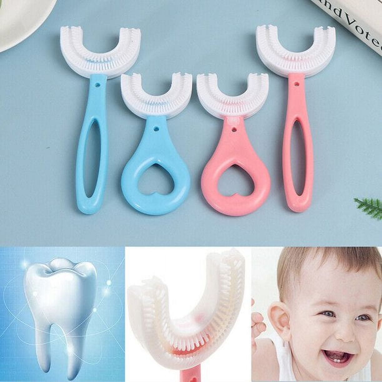 MesaSe Baby Toothbrush an Ergonomic U-Shaped Toothbrush for 360 ...
