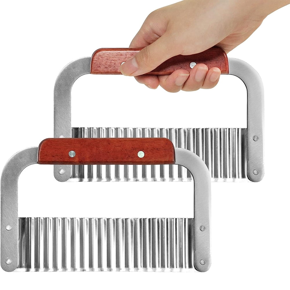 MesaSe Crinkle Potato Cutter, 2 Pack Sweet Potato Fries Slicer Cut Tool ...