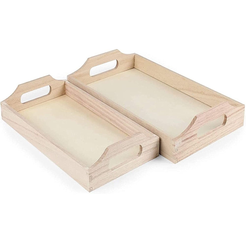 MesaSe Lightweight Creative wooden fruit plate Trays with Handles for ...