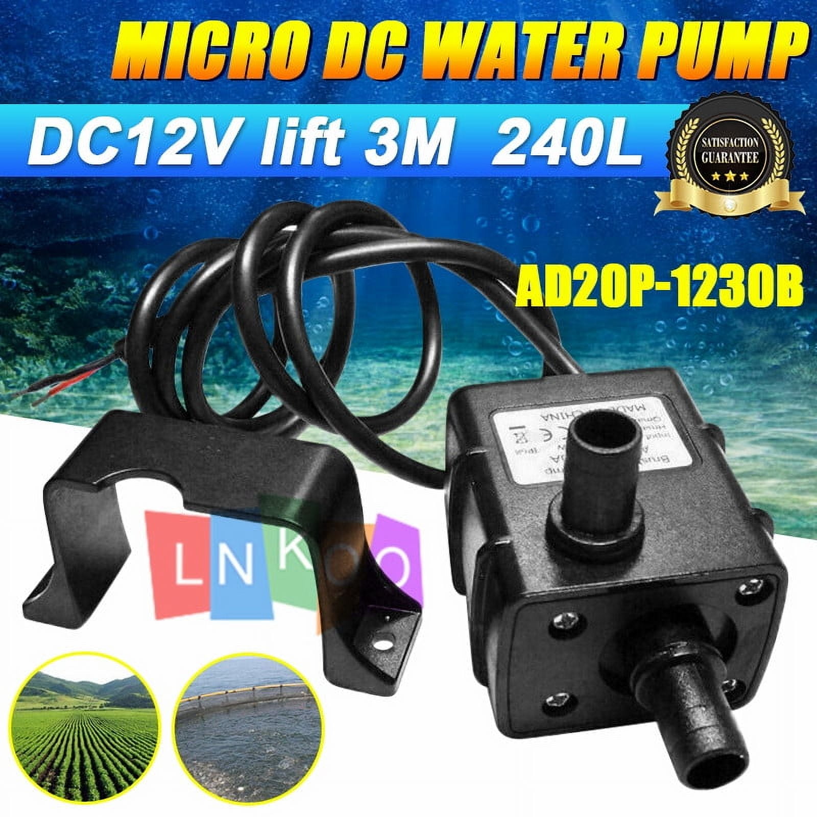 MesaSe Mini DC12V 3M 240L/H Ultra Quiet Brushless Motor Submersible ...