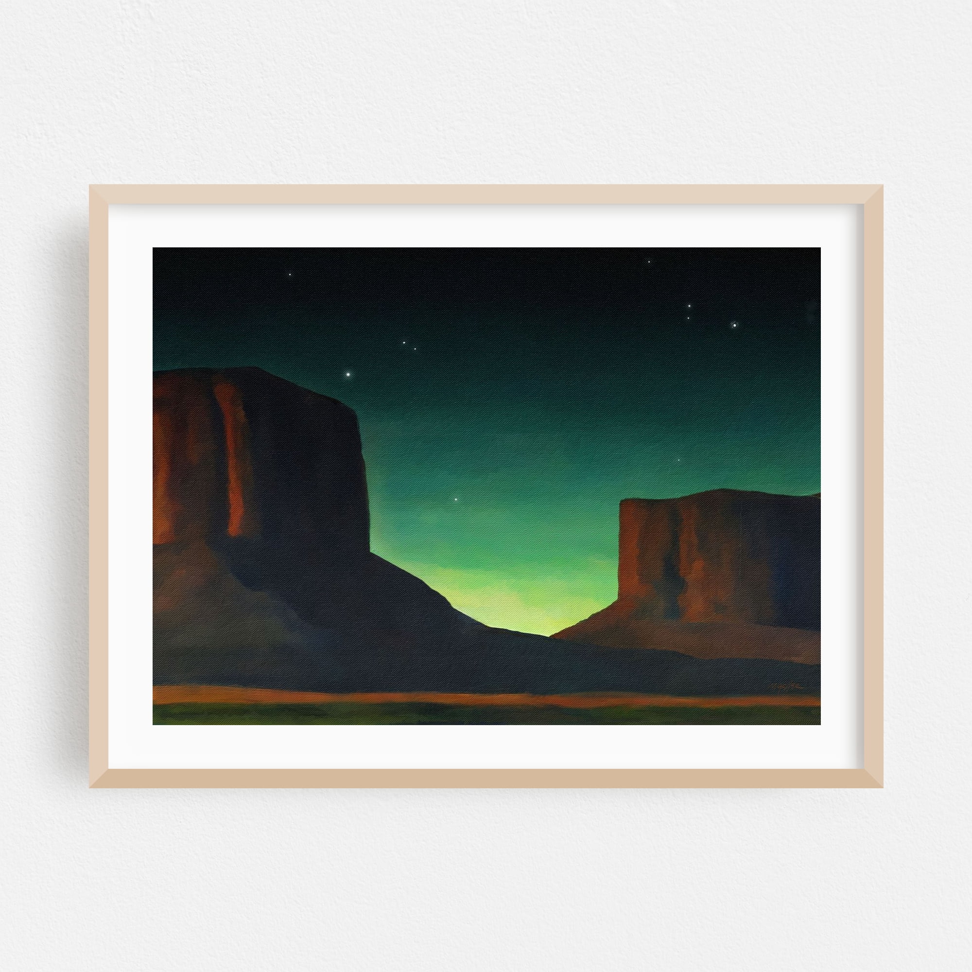 Mesas at Sunrise - Digital Art Desert Night Sky Stars Landscape Scenic ...