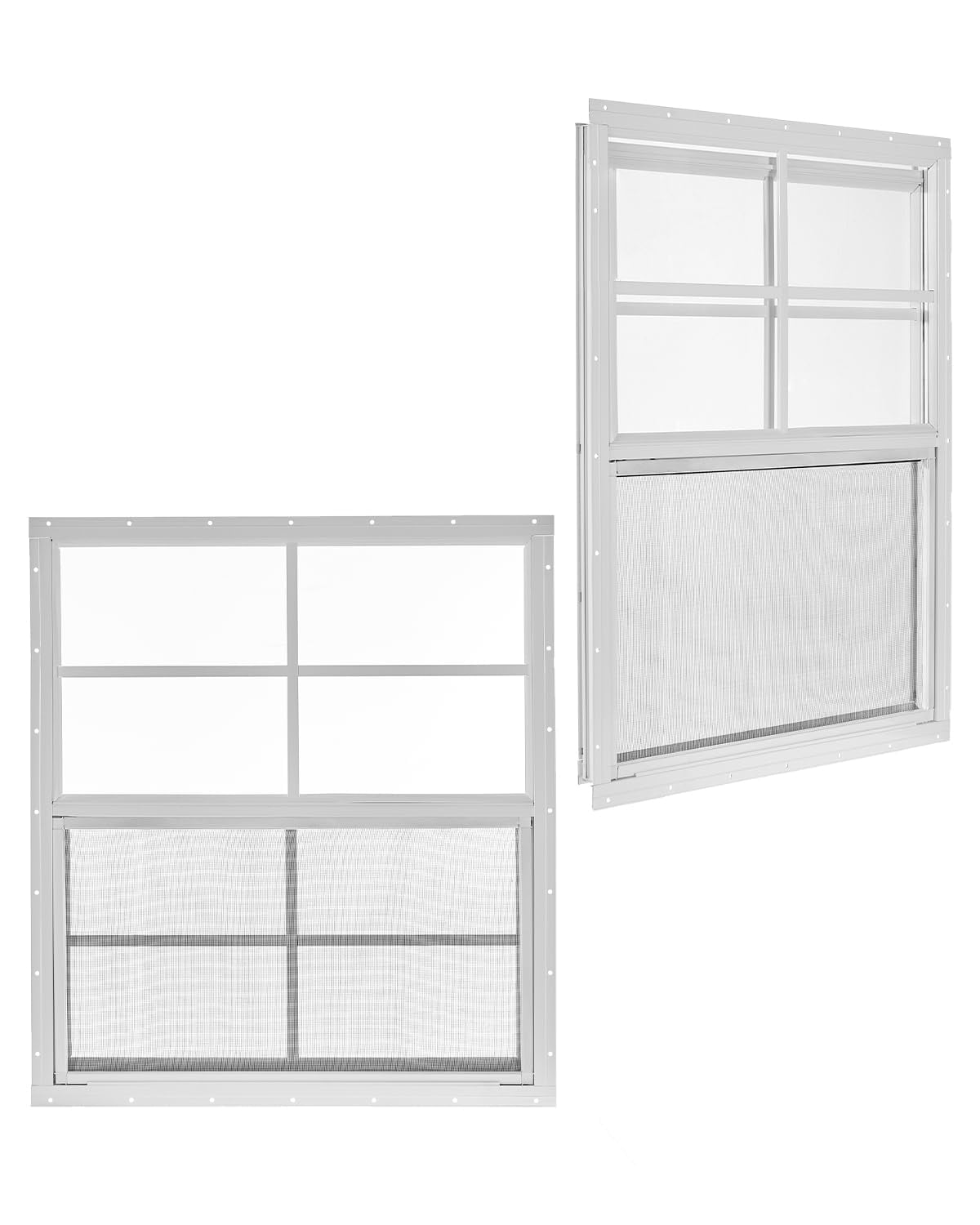 Mescukay 1 Pack 24*27 Inch Aluminum Shed Windows, Flush Mount Sliding ...