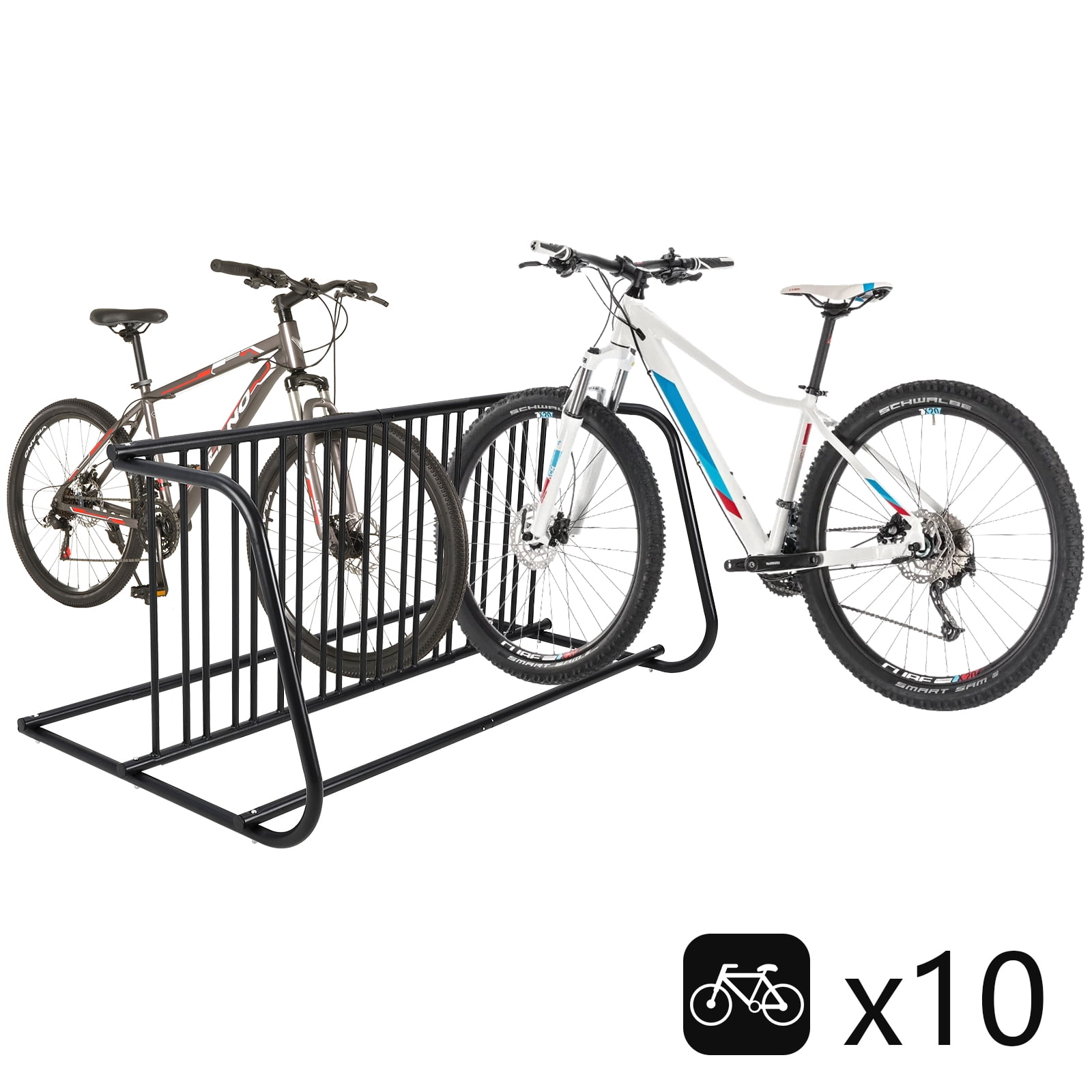 Mescukay 10-Bike Dual Side Outdoor Bike Rack Stand, Exceptional ...