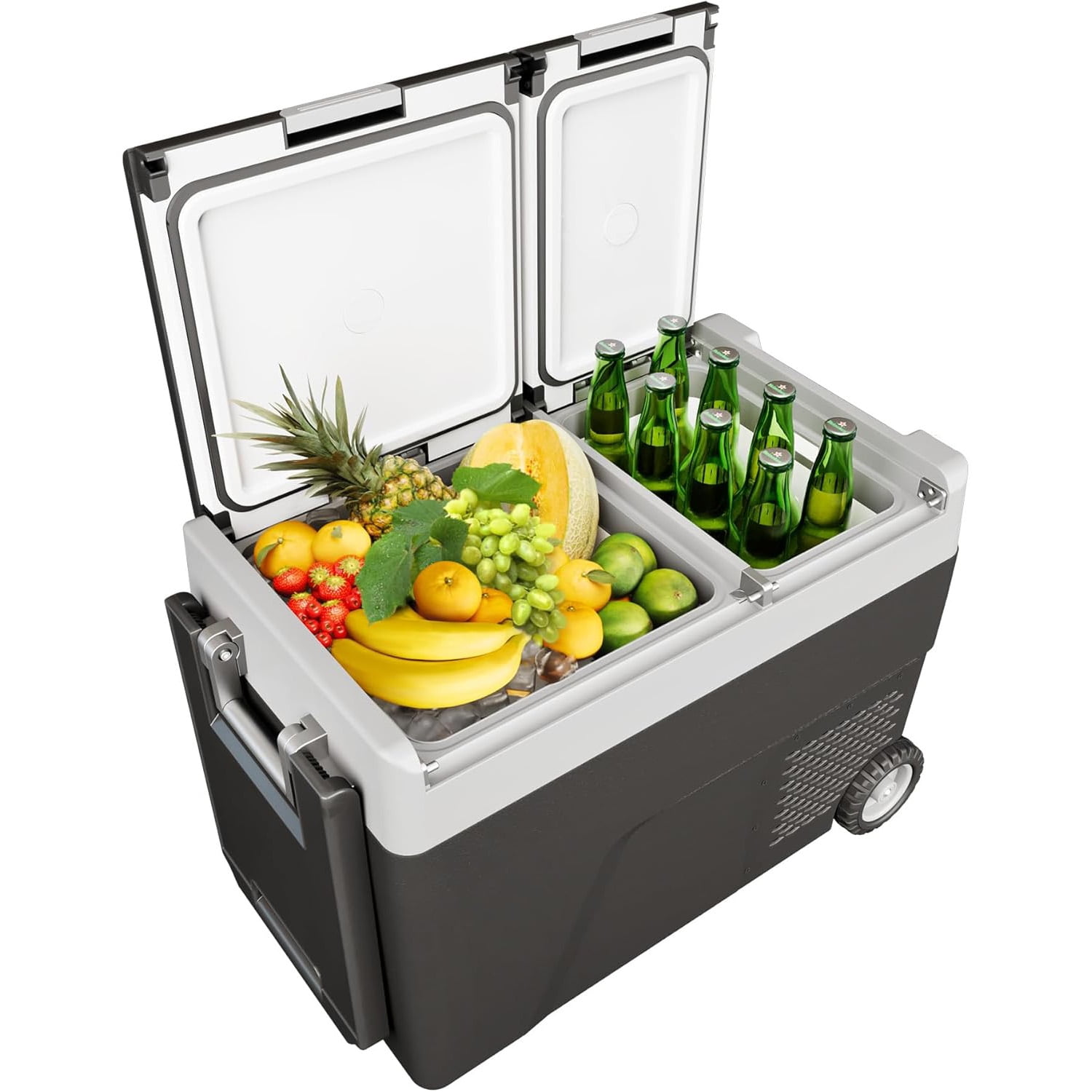 Mescukay 12V Refrigerator, 51QT (48L) Dual Zone Electric Cooler ...