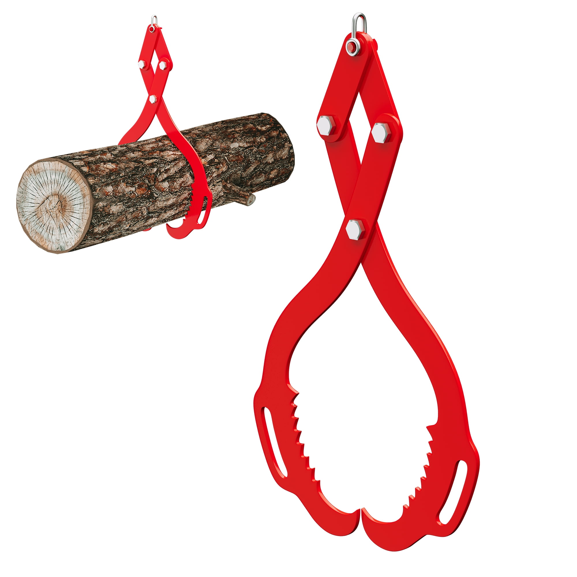 Mescukay 18" Log Lifting Tongs, 2 Claw Hook Log Tongs, Heavy Duty Steel ...
