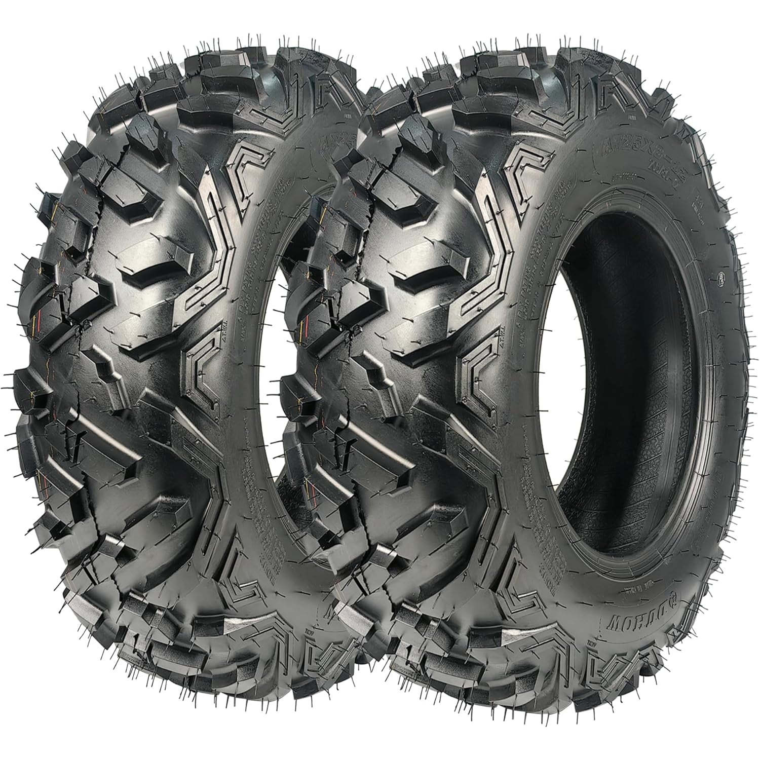 Mescukay 2 Pack 25x10-12 ATV Tires, All Terrain 6PR 25x10x12 ATV UTV ...