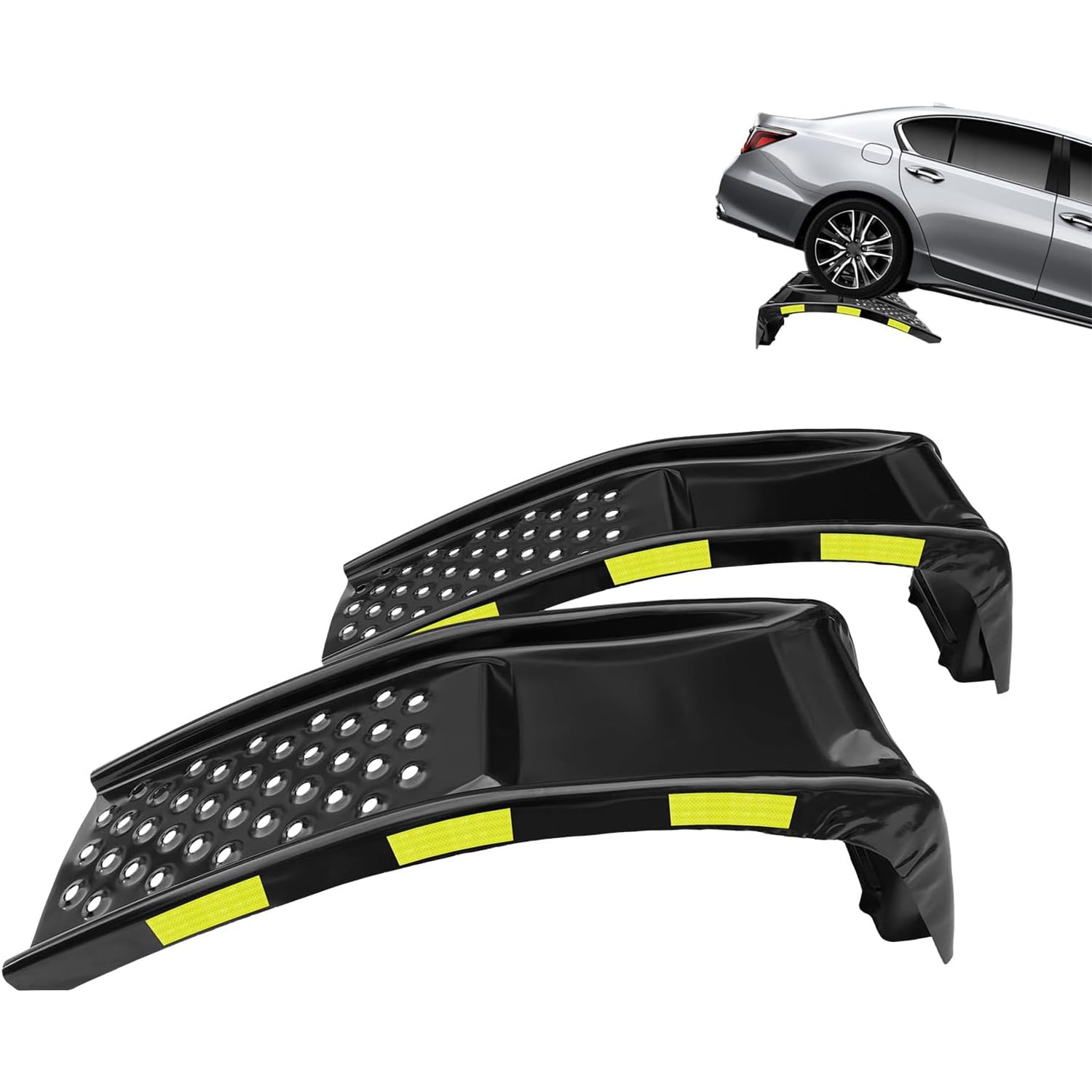 Mescukay 2 Pack Heavy Duty Car Ramps, 8000lbs Load Capacity, Automotive ...