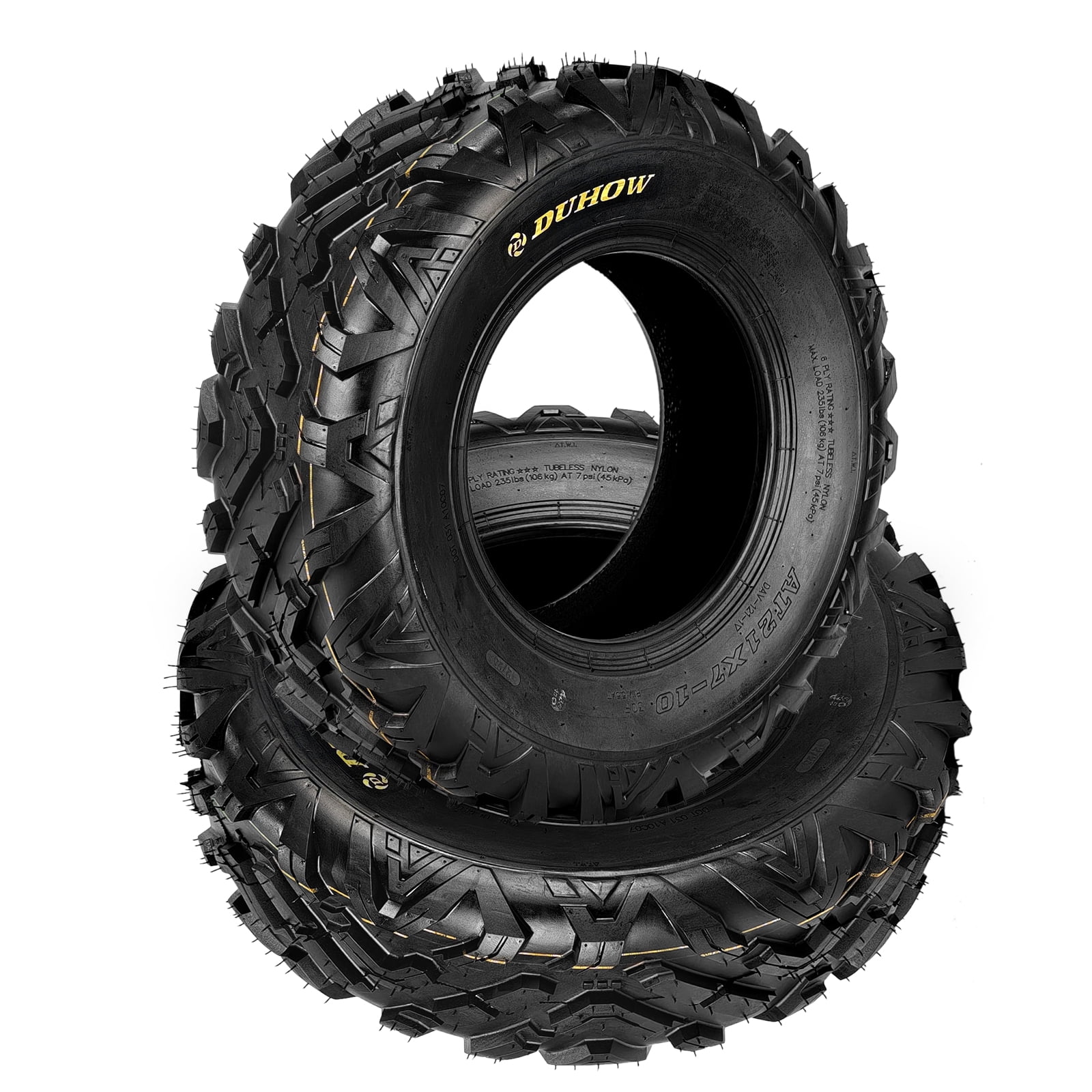 Mescukay 21X7x10 ATV Tires Set of 2, 21 7 10 6PR Tubeless for ATV and ...