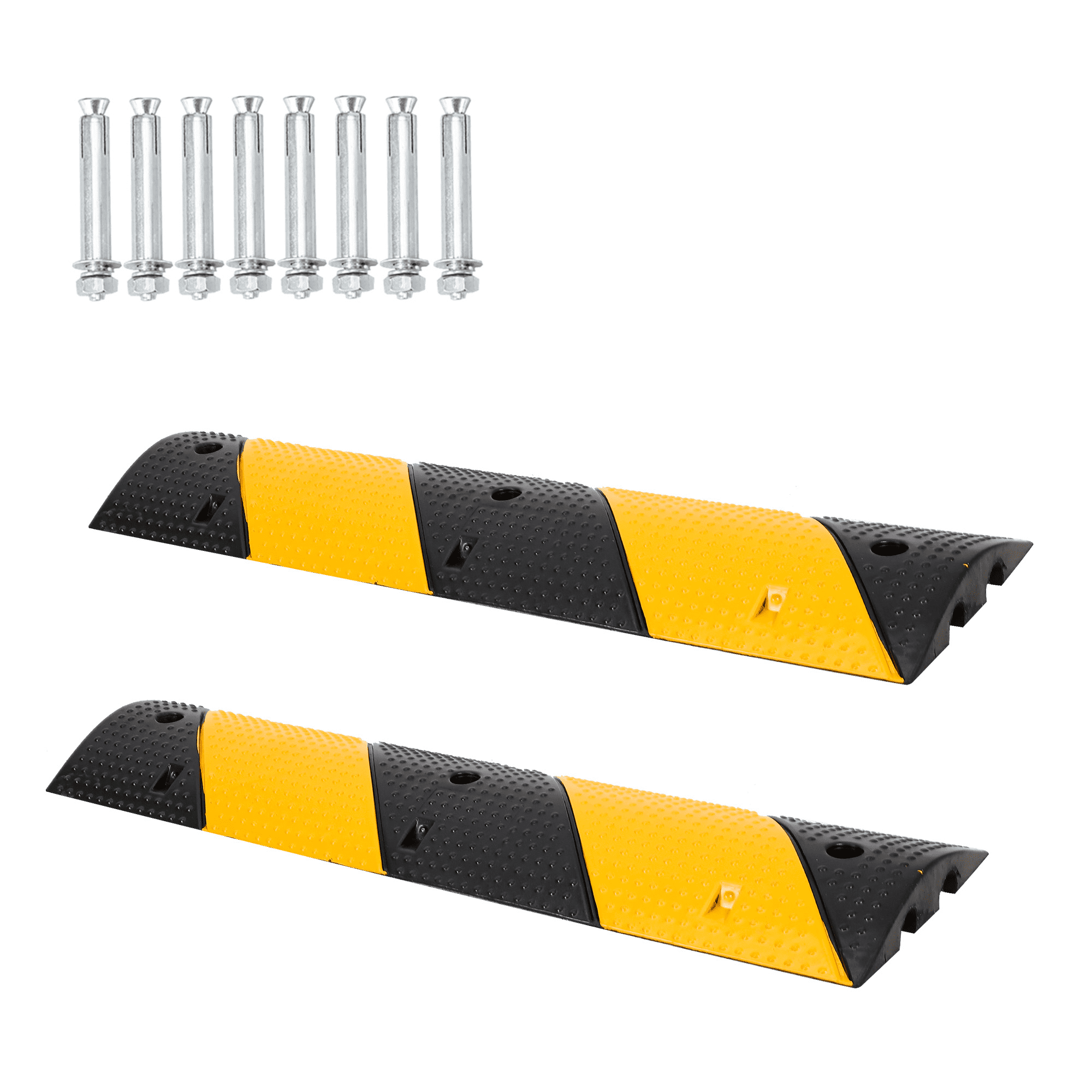 Mescukay 3.3FT Rubber Speed Bumps Set of 2, Heavy Duty Speed Bumps for ...