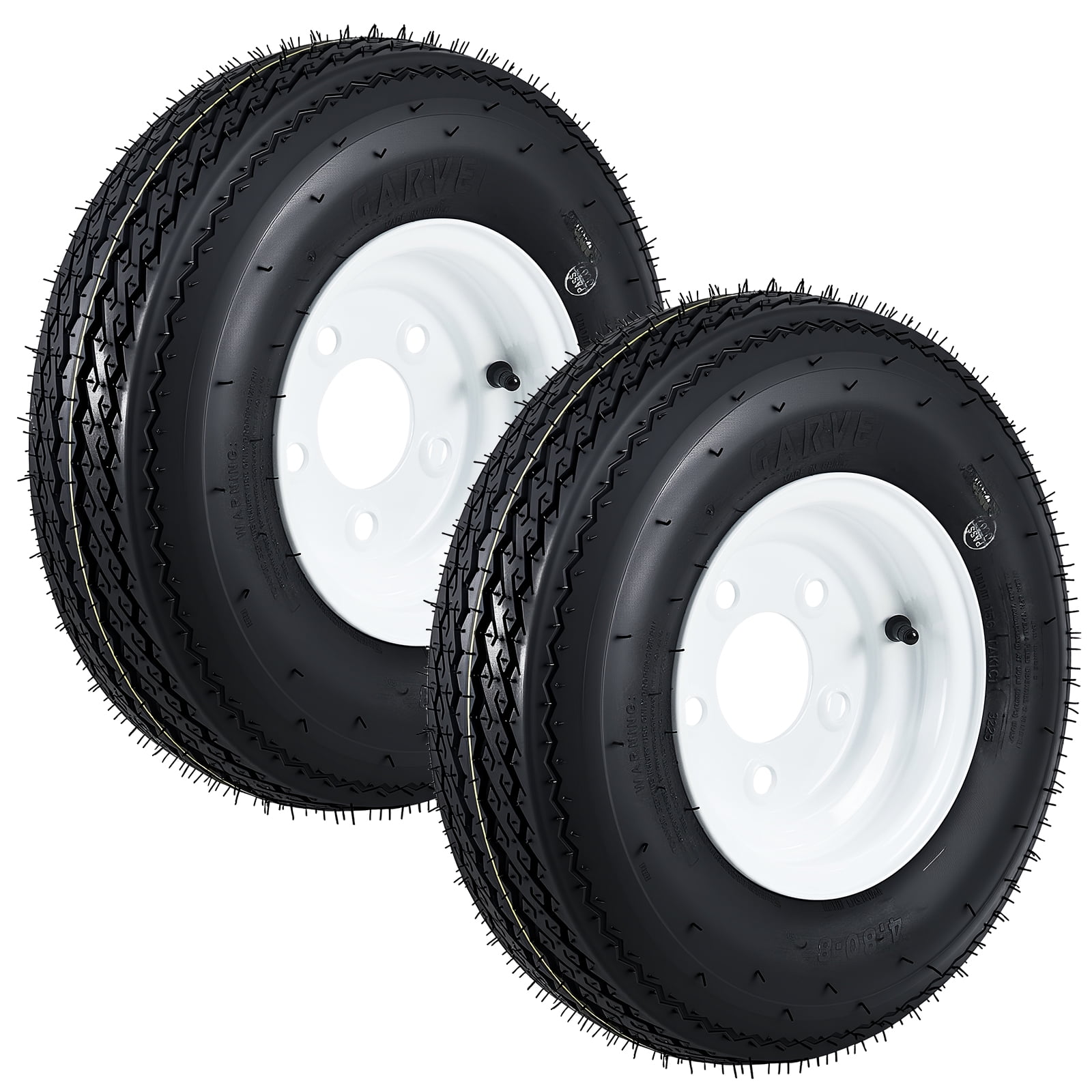 Mescukay 4.80-8 Trailer Tire with Rims, Heavy-Duty Load Range C 6PR, 5 ...