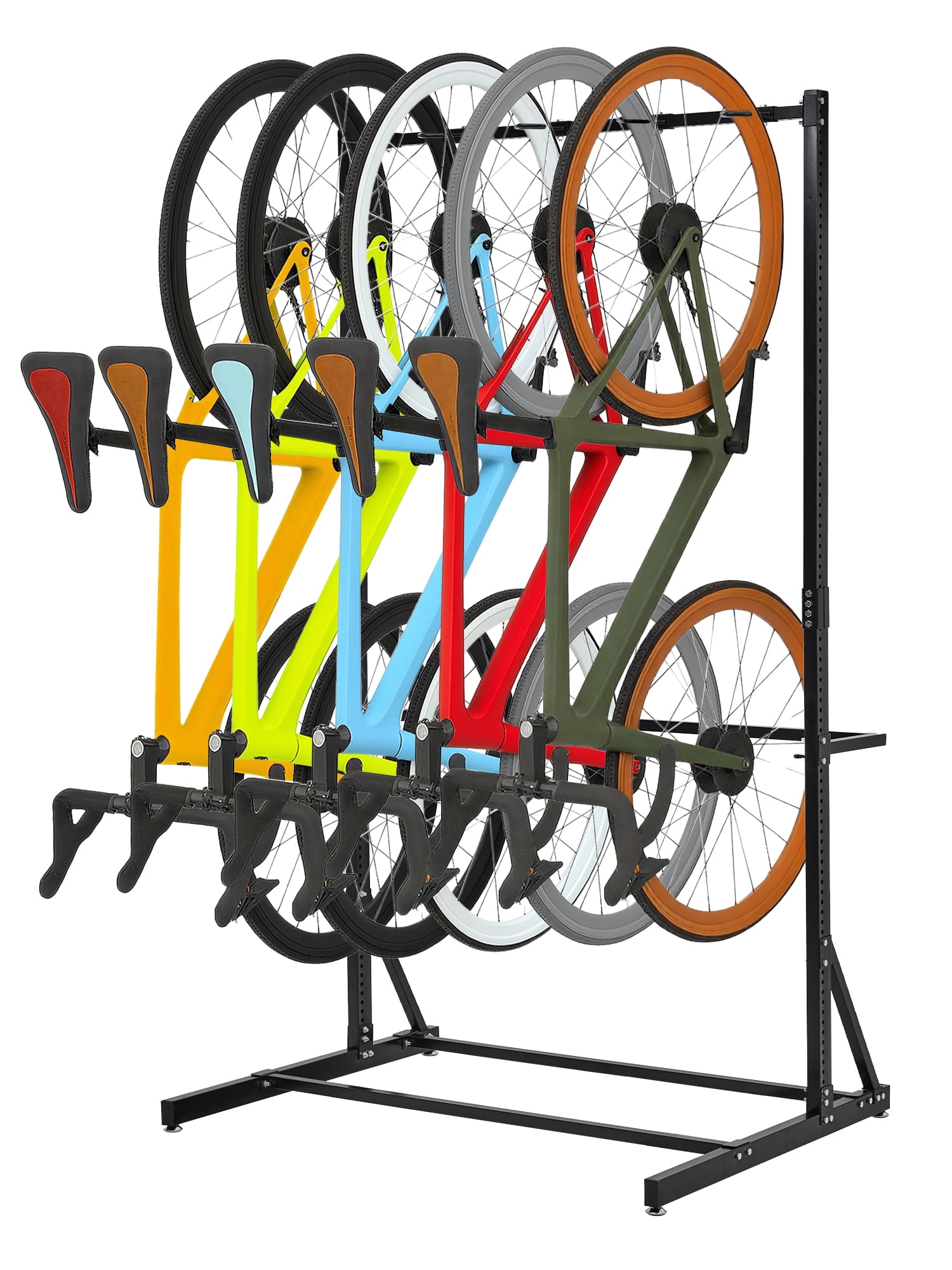 Mescukay 5 Bikes Bike Rack, 400LBS Load Capacity, Freestanding Vertical ...