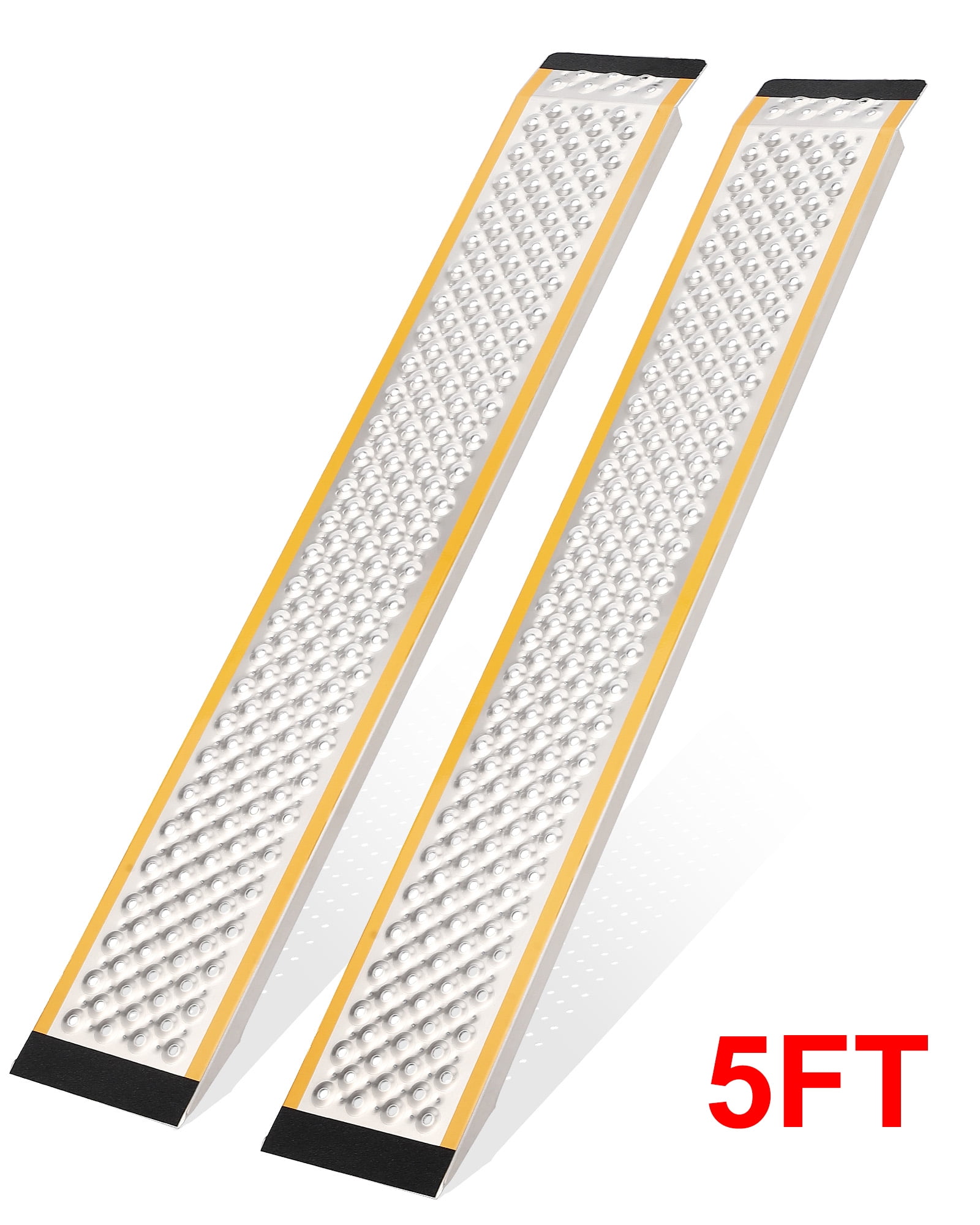 Mescukay 5ft Aluminum Lawn Mower Ramps Set of 2, Anti-Slip Loading ...