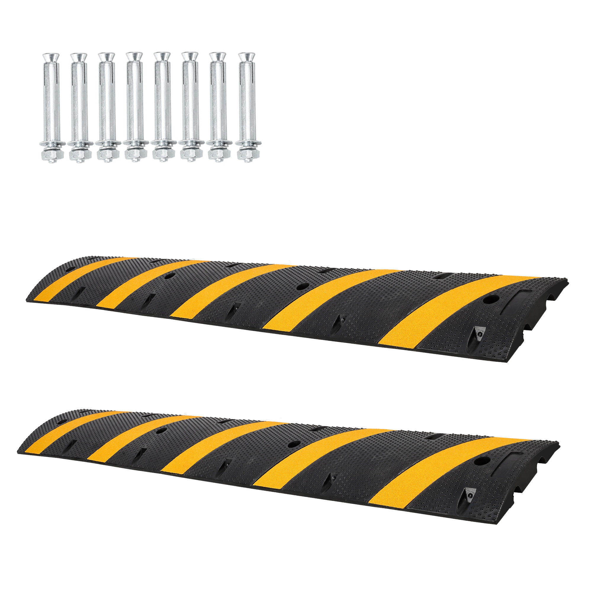 Mescukay 6FT Rubber Speed Bumps Set of 2, Heavy Duty Speed Bumps for ...
