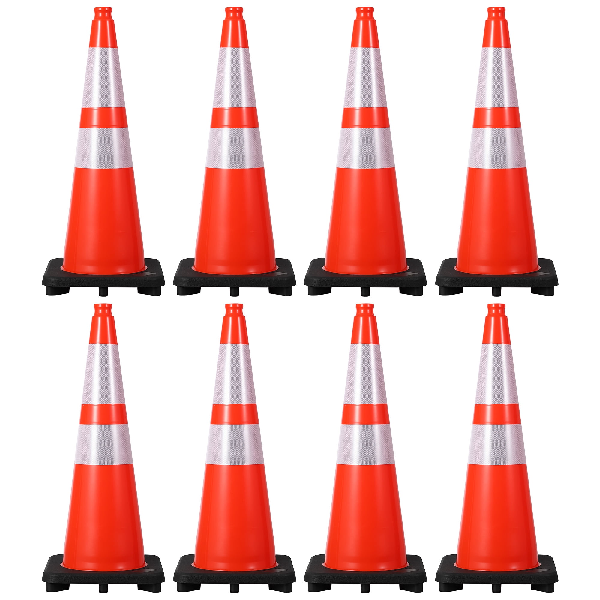 Mescukay 8 Pack 28" Traffic Cones with Heavy Base, Safety Cone, Rubber ...