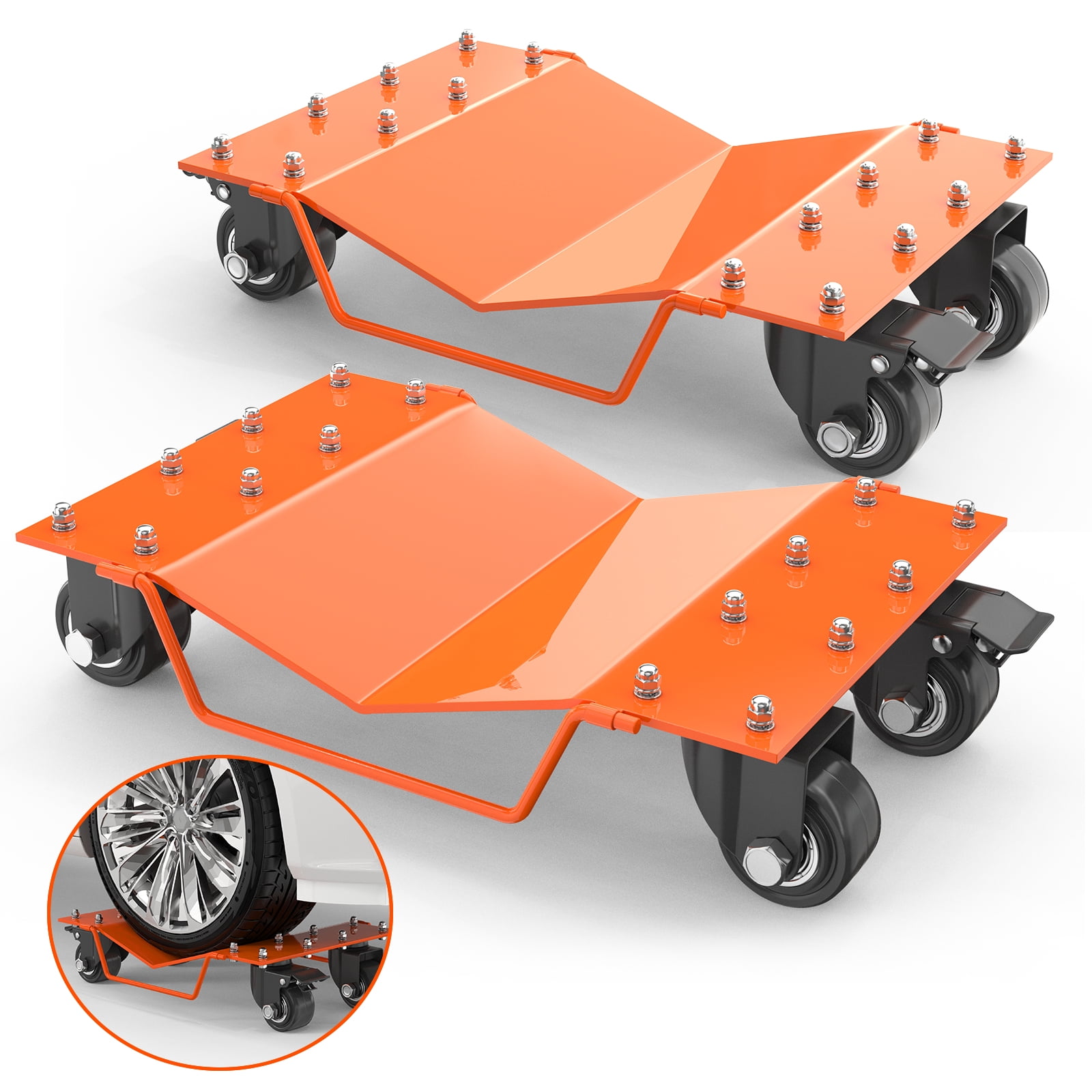 Mescukay Car Wheel Dolly Set, 2000 LBS Heavy Duty Car Moving Dolly ...