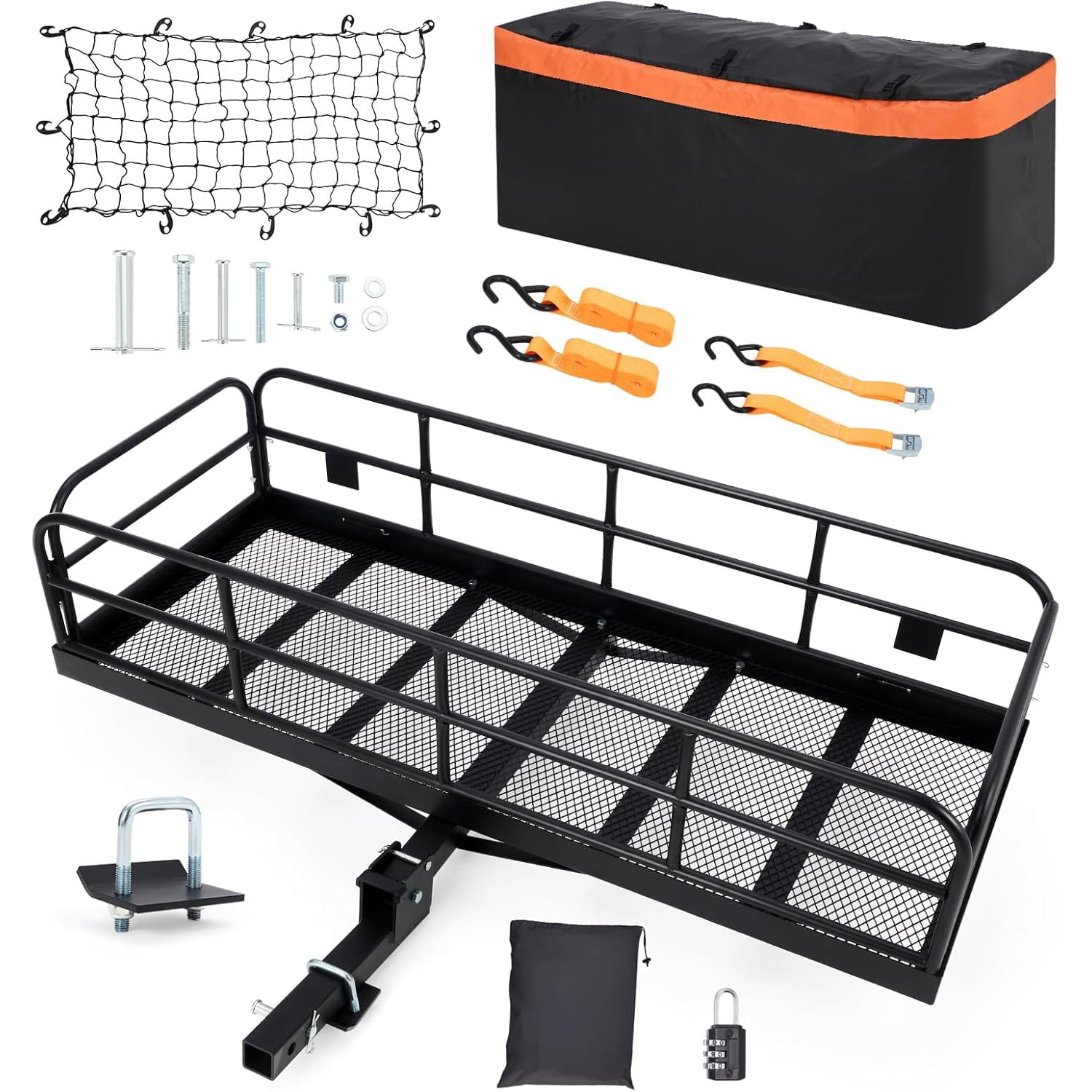 Mescukay Cargo Carrier Hitch-Mounted, 60"x24"x14" Basket with 500 lbs ...