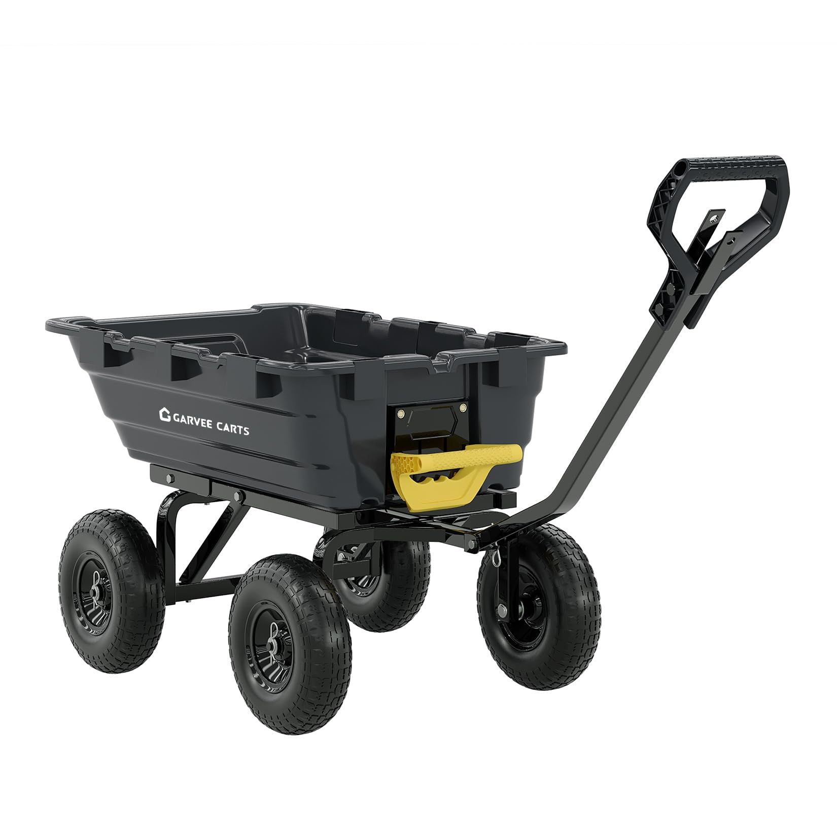 Mescukay Garden Dump Cart Tow Behind with 2-in-1 Convertible Handle and ...