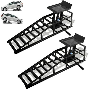 STARK USA Low Profile Car Lift Service Ramp, Single Hydraulic Repair ...