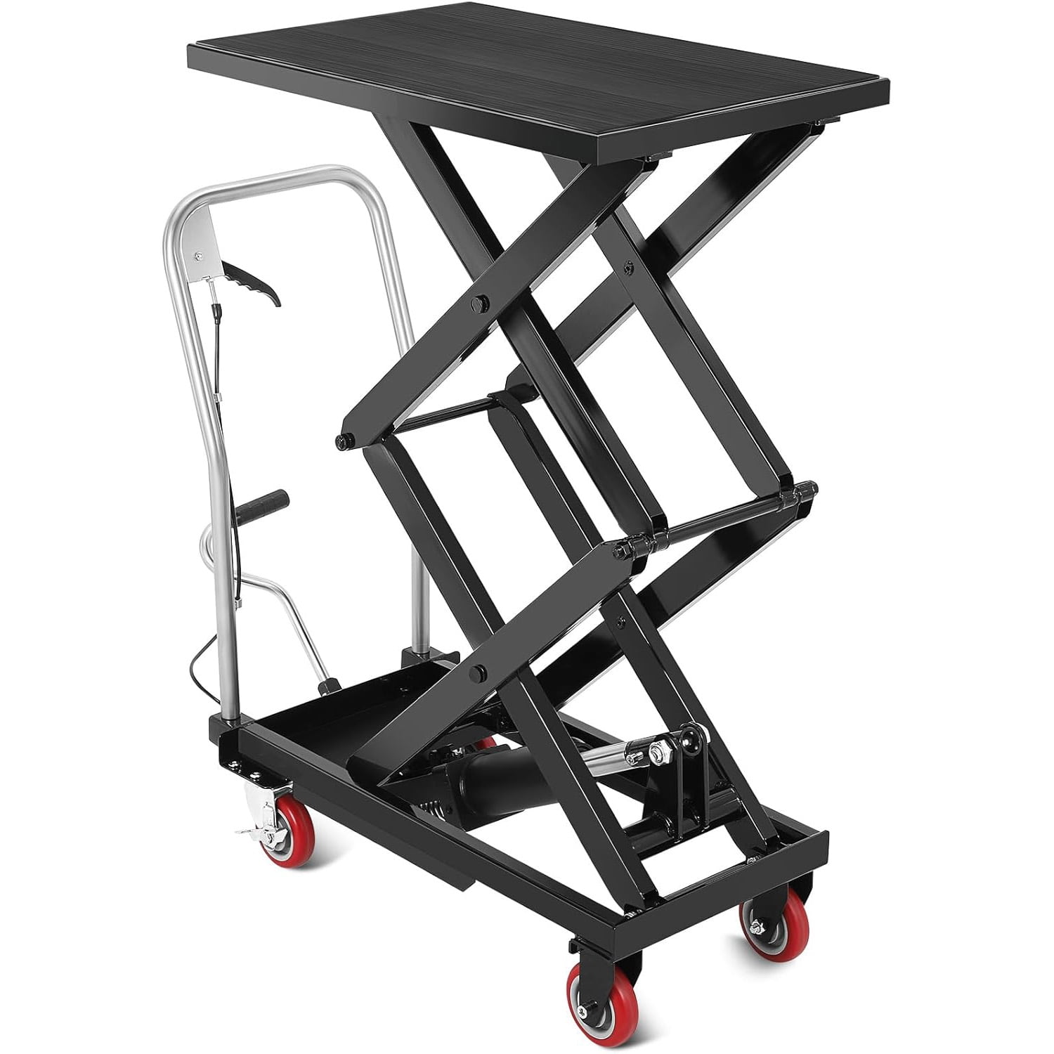 Mescukay Hydraulic Lift Table Cart 330 lbs Capacity, Double Scissor ...