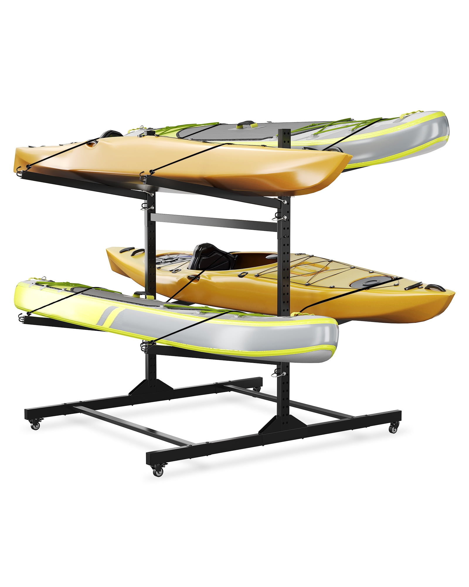 Mescukay Kayak Storage Rack for 4 Kayaks, Freestanding Kayak Rack for ...
