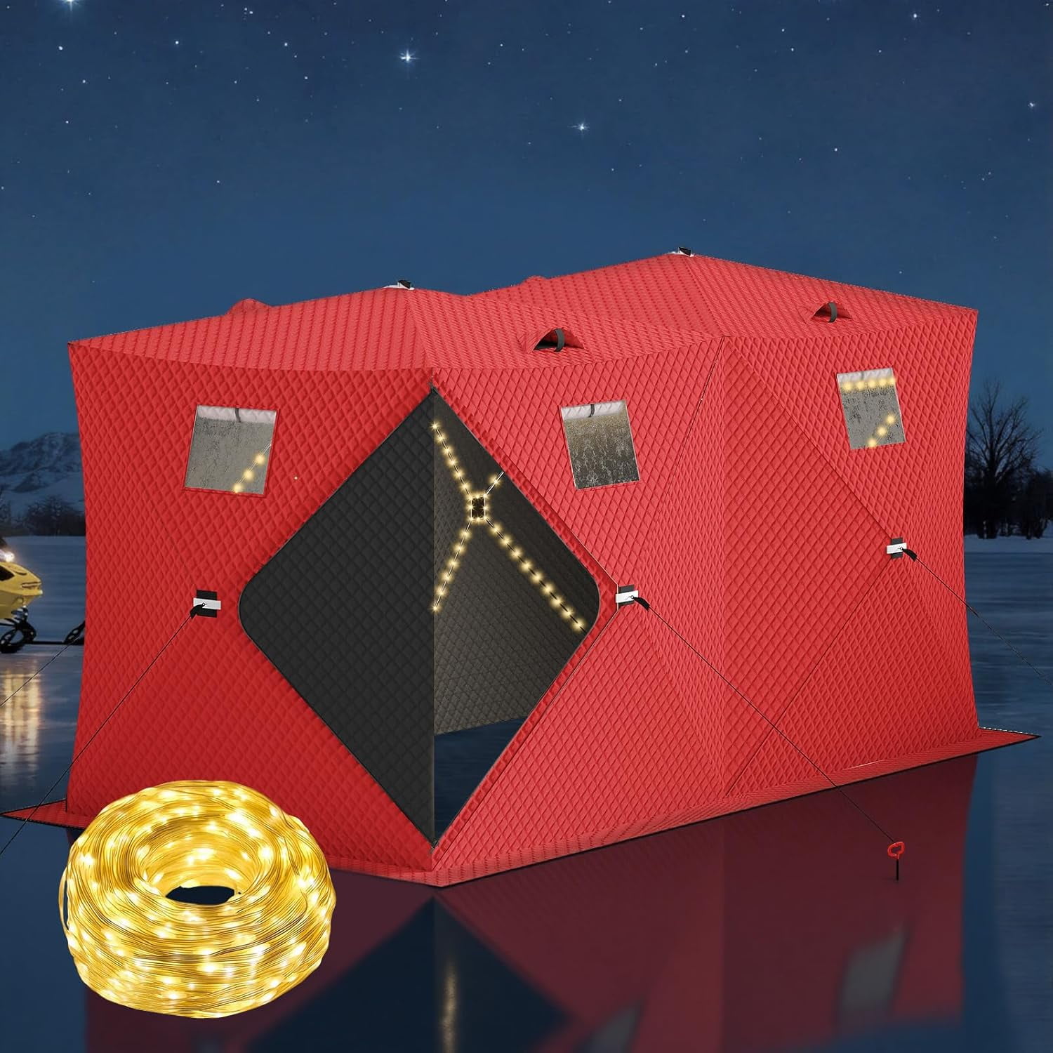 Mescukay Pop Up Ice Fishing Shelter, Insulated Ice Fishing Tent with ...