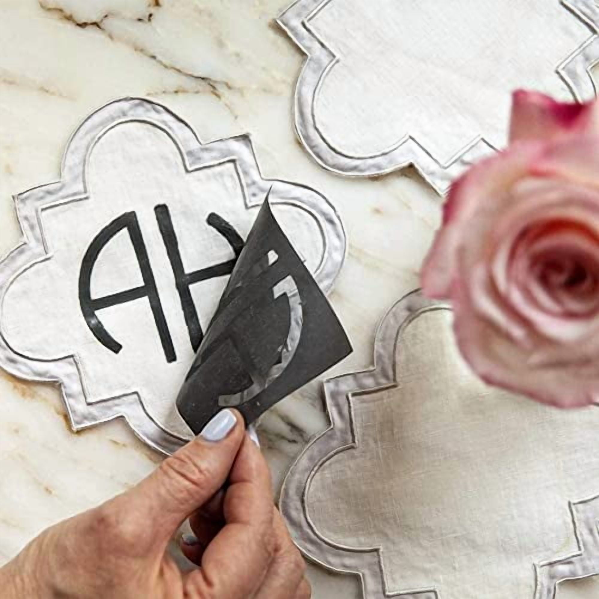 Mesh Adhesive Stencil | Monogram Alphabet | 3-Pack | Reusable Mesh ...