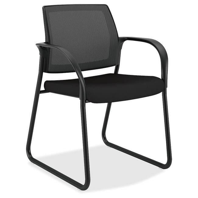 Mesh Back Sled Base Guest Chair with Arms, Black - Walmart.com