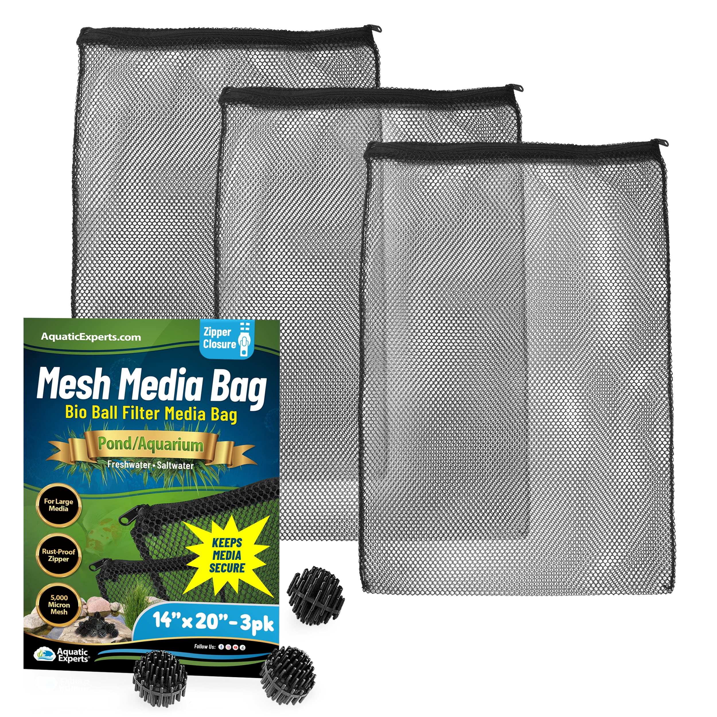 Aquatic Experts - Mesh Bag for Bio Balls Filter Media - Perfect for ...