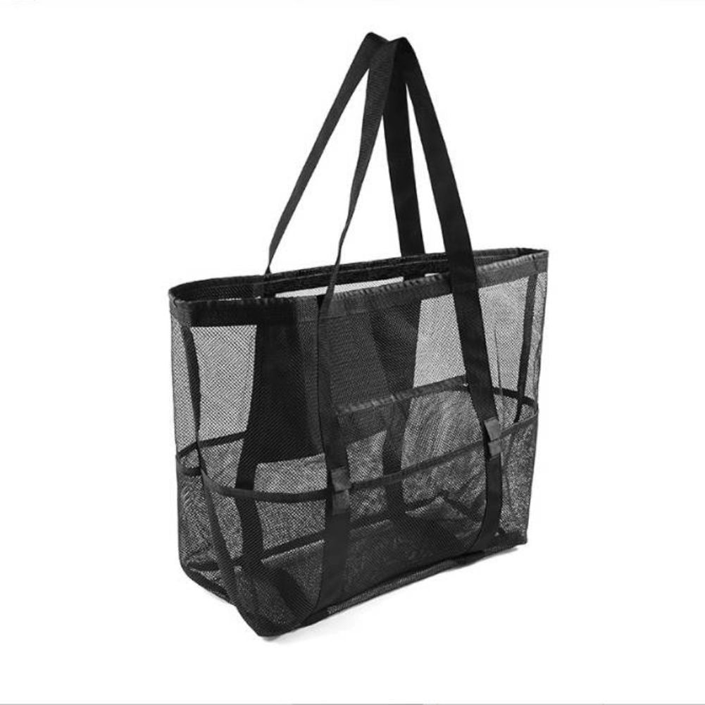 Mesh Beach Bag, Extra Large Beach Tote with Zipper Pocket Pool Bag for ...