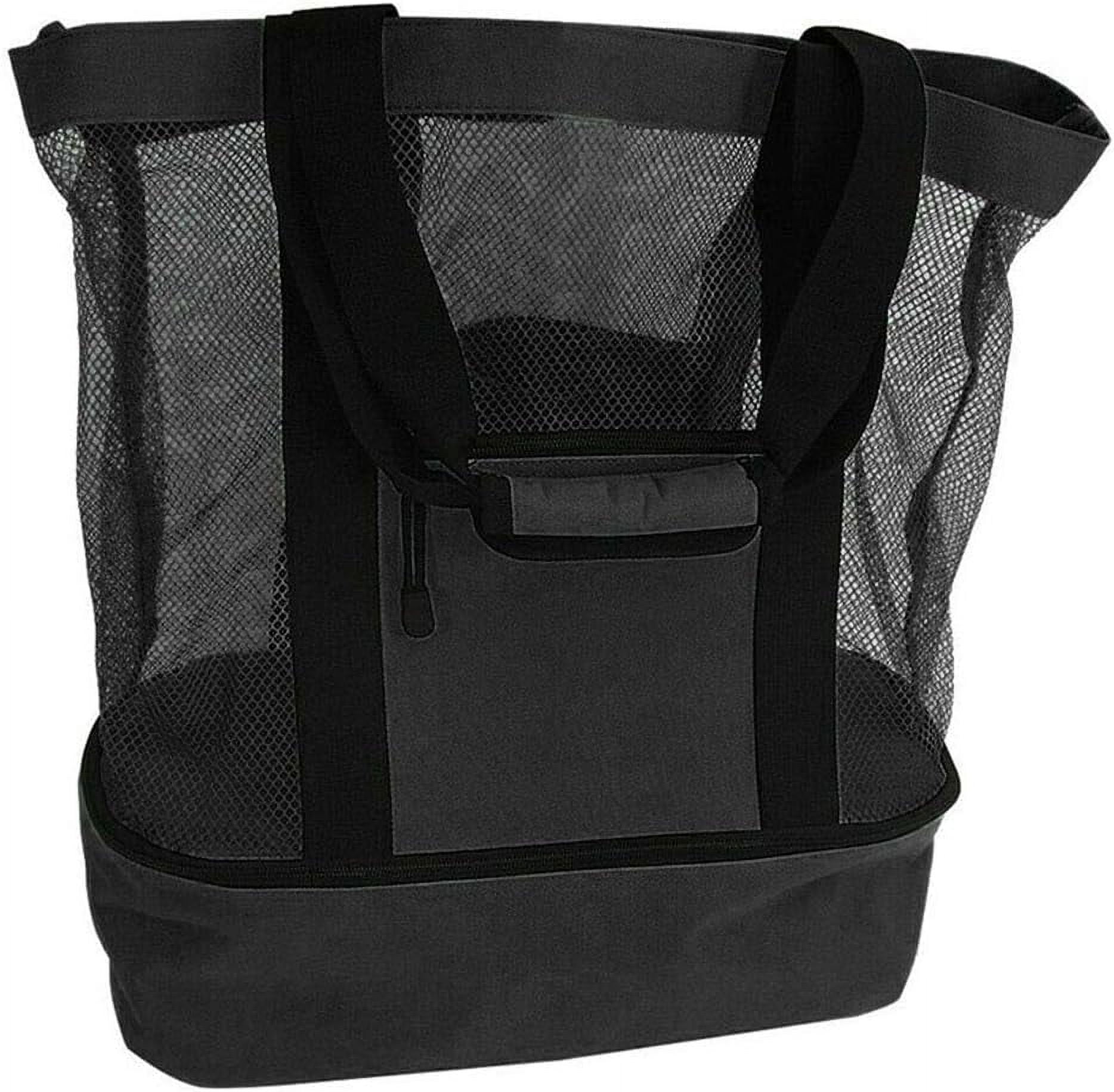 Mesh Beach Tote Bag with Detachable Insulated Beach Cooler Compartment ...