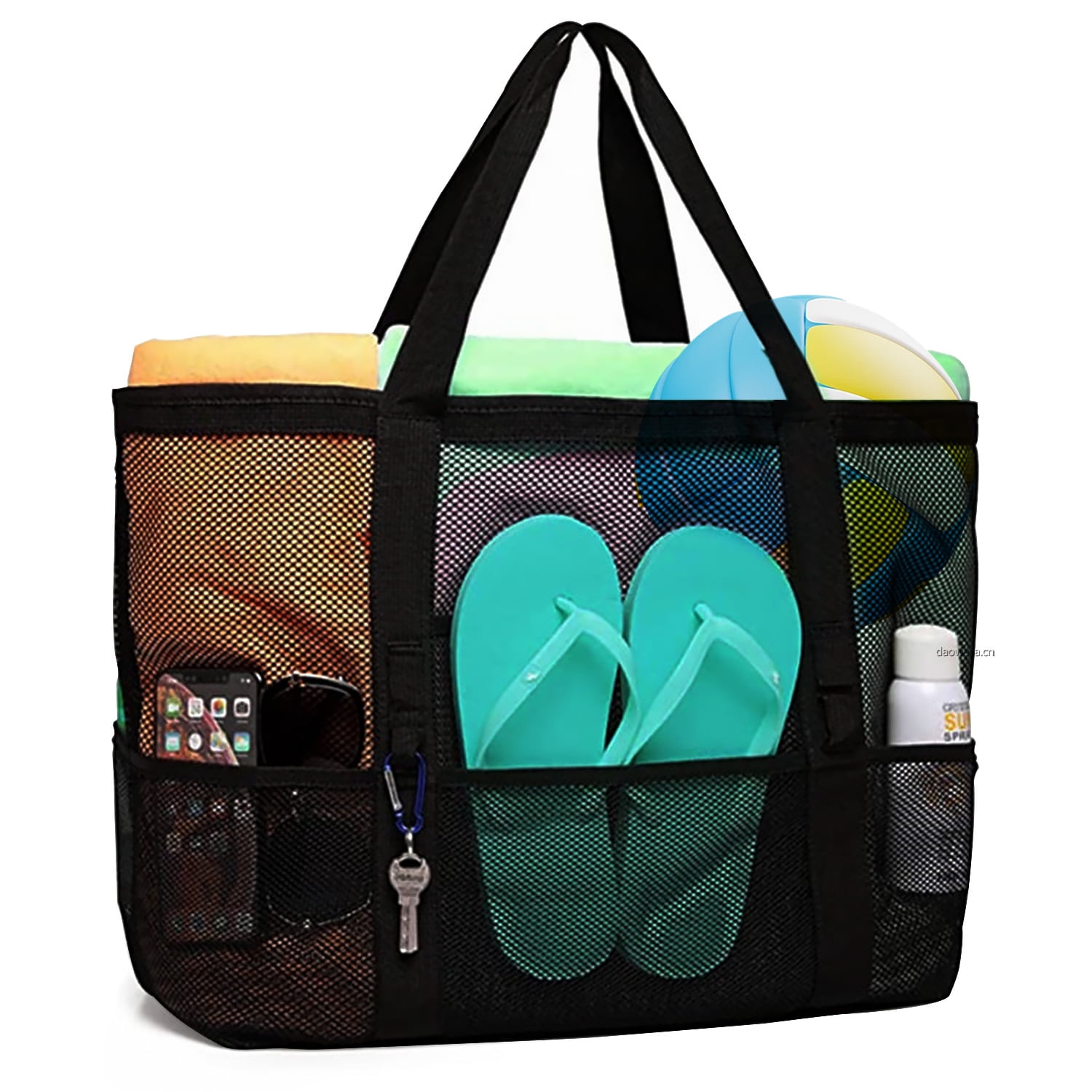 Mesh Beach Tote Bags for Womens, Large Waterproof Sandproof Beach Bags ...