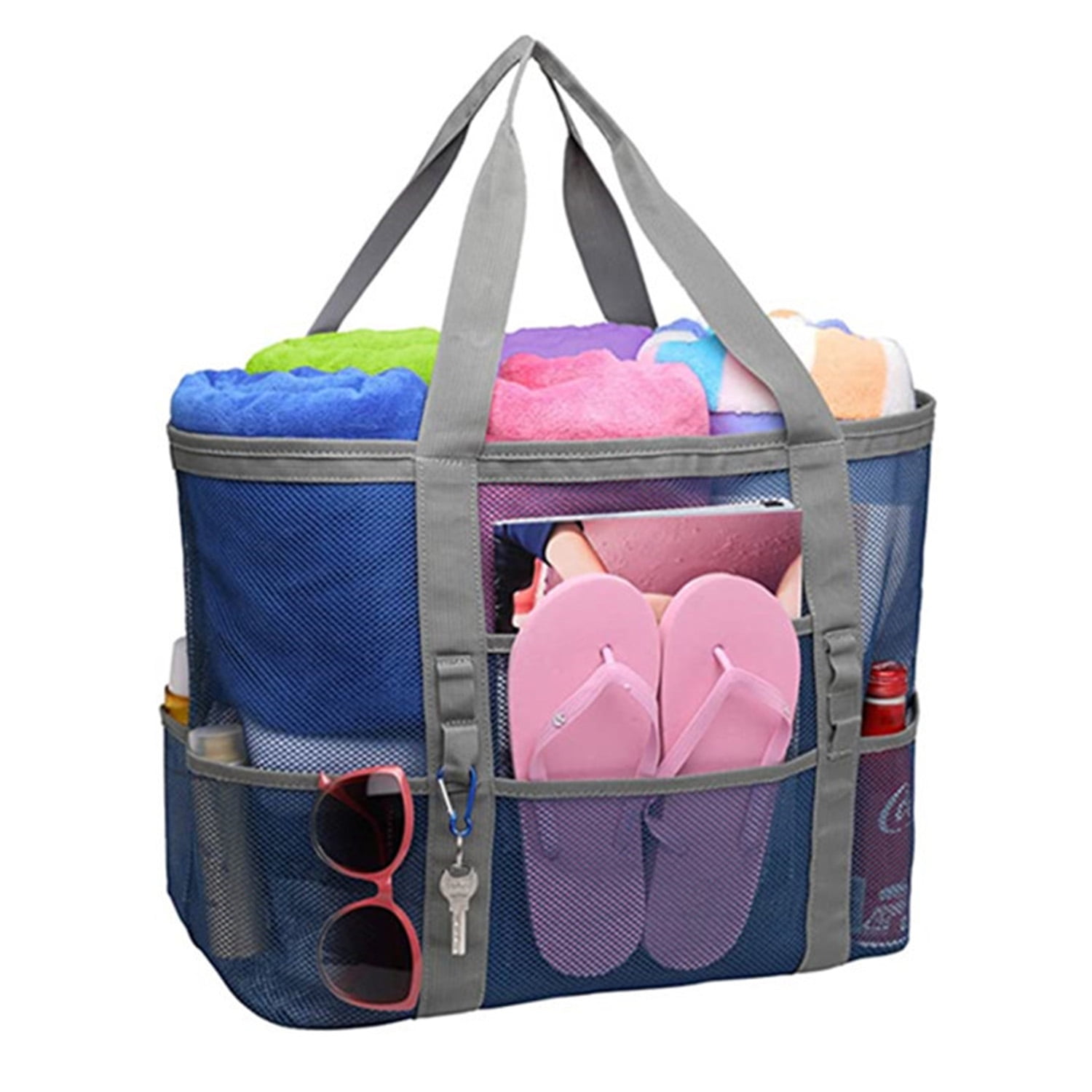 Mesh Beach Tote Bags for Womens, Large Waterproof Sandproof Beach Bags ...