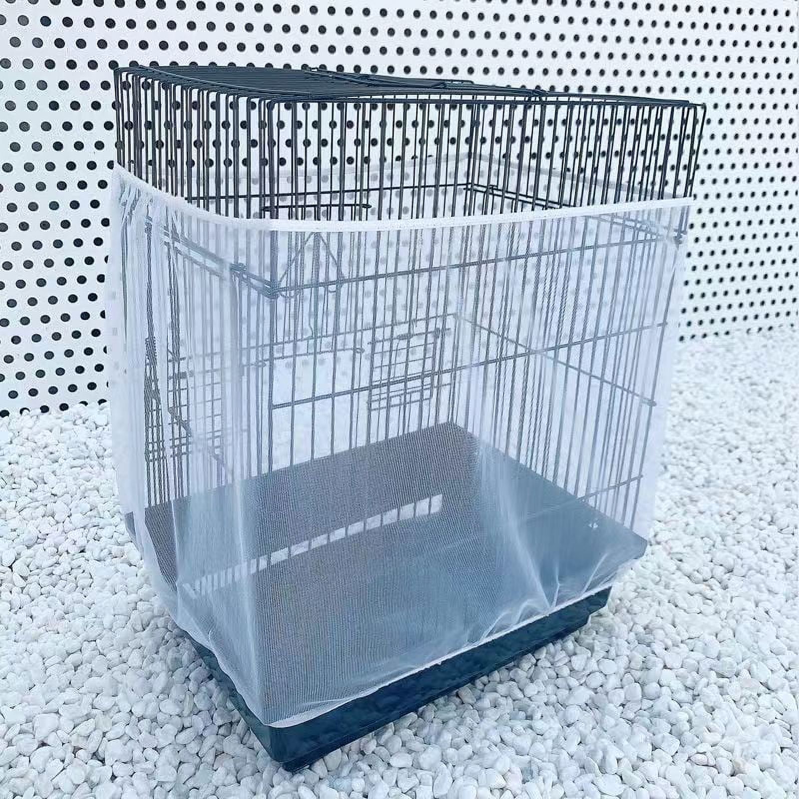 Mesh Bird Cage Cover Shell Skirt Net Easy Cleaning Catcher Guard Bird ...