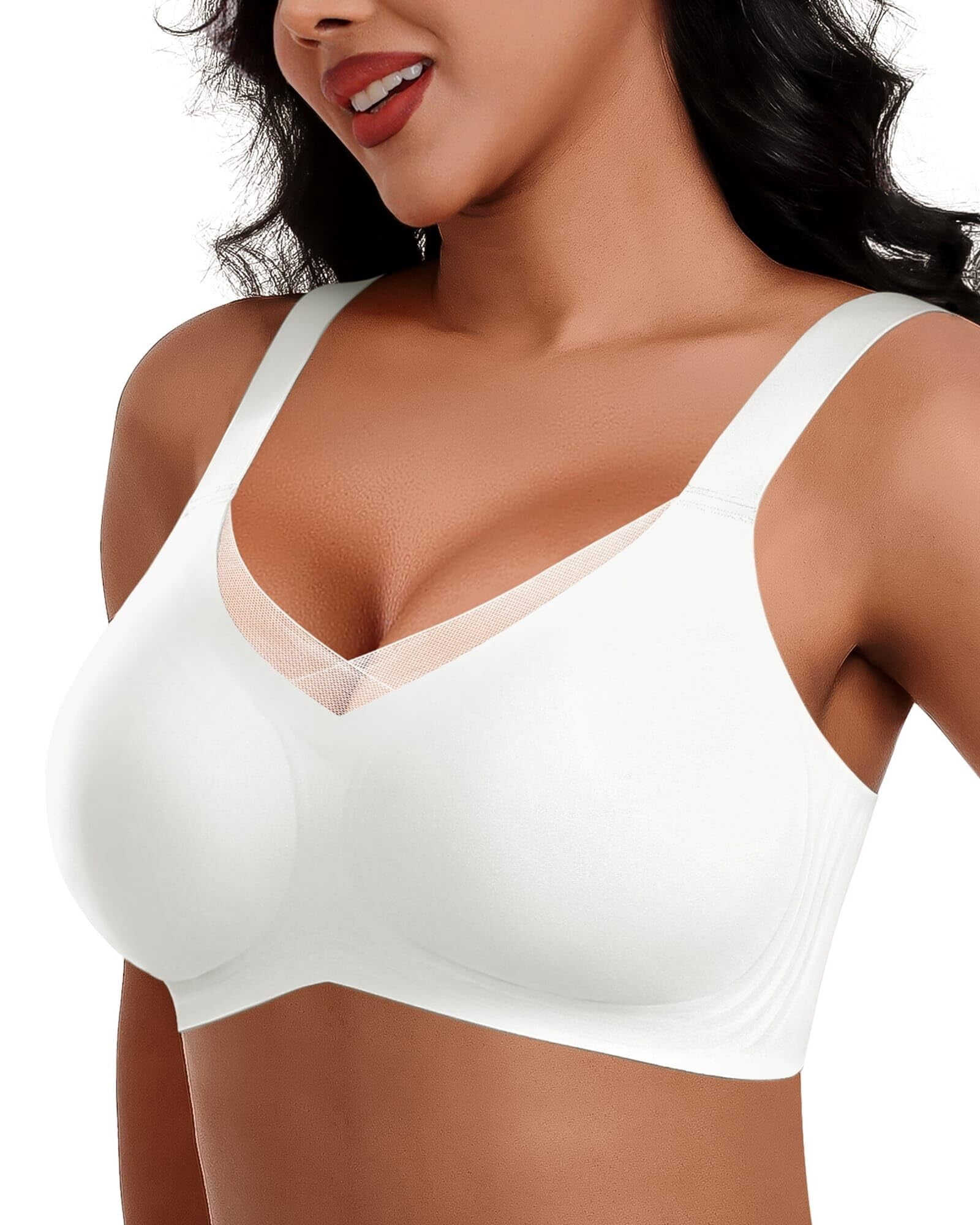 Mesh Bras for Women Underwire Bra Seamless Supportive Bra Wireless ...
