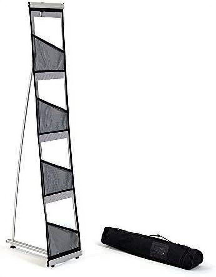 Mesh Brochure Holder - 0.9ft x 4.6ft Portable Literature Stand with 4 ...