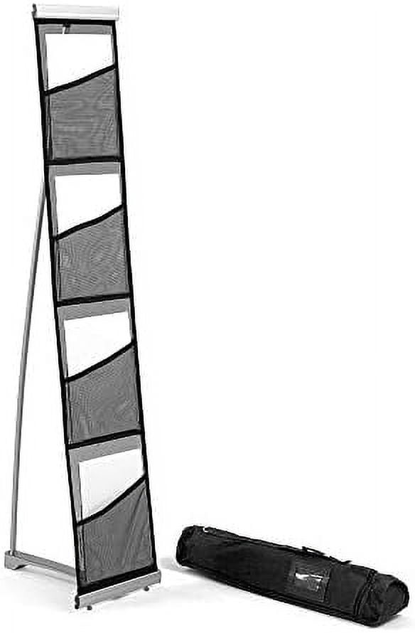 Mesh Brochure Holder - .9ft x 4.6ft Portable Literature Stand with 4 ...
