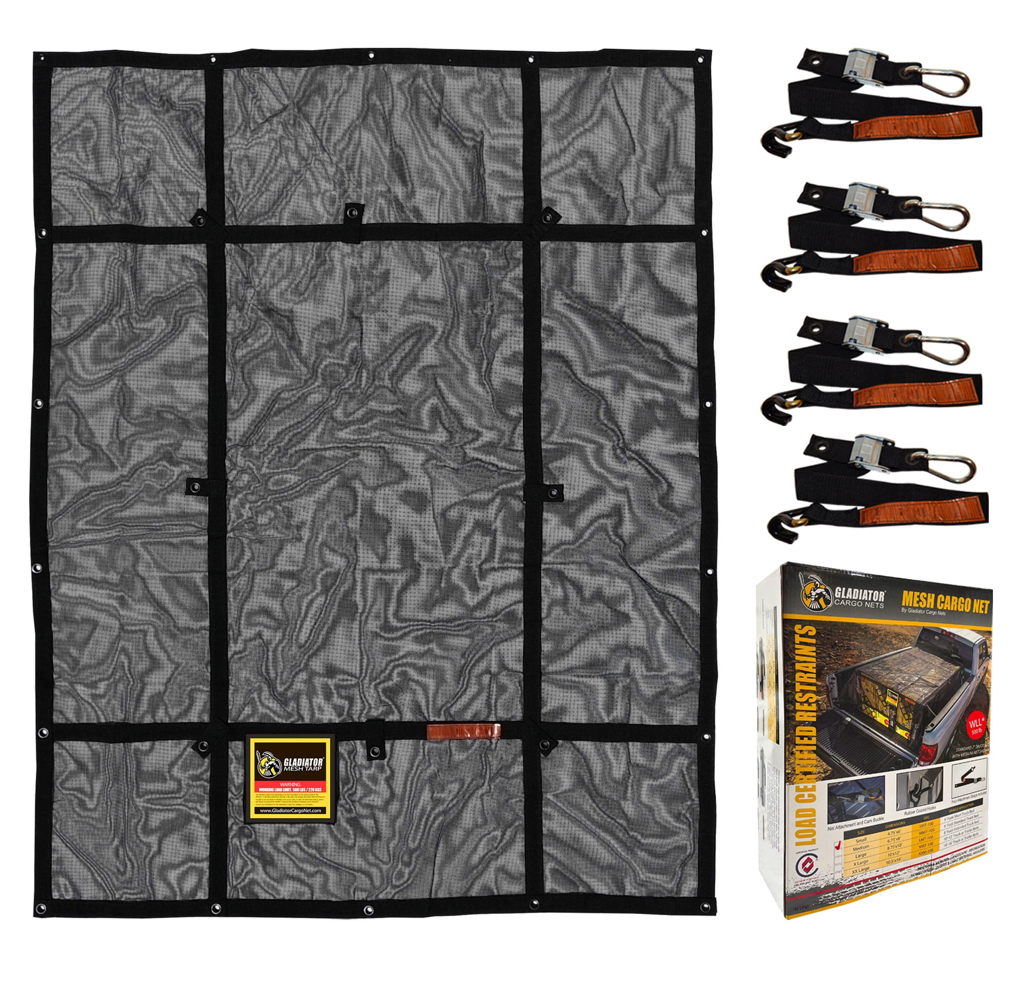 Mesh Cargo Tarp: Heavy-Duty Truck Cargo Tarp, Adjustable, Certified ...