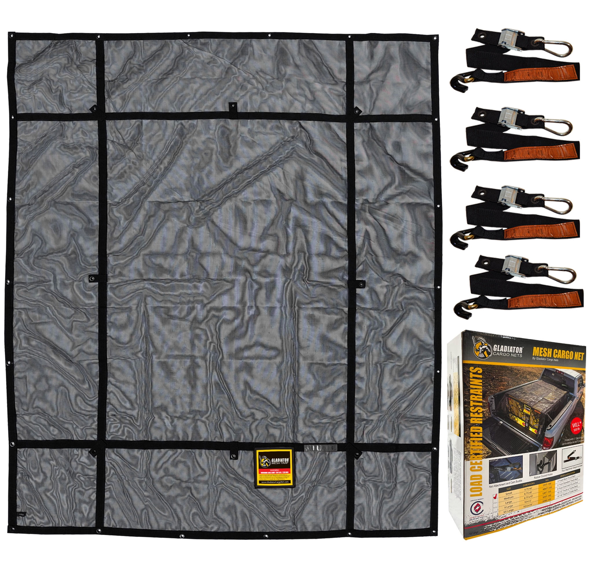 Mesh Cargo Tarp: Heavy-Duty Truck Cargo Tarp, Adjustable, Certified ...