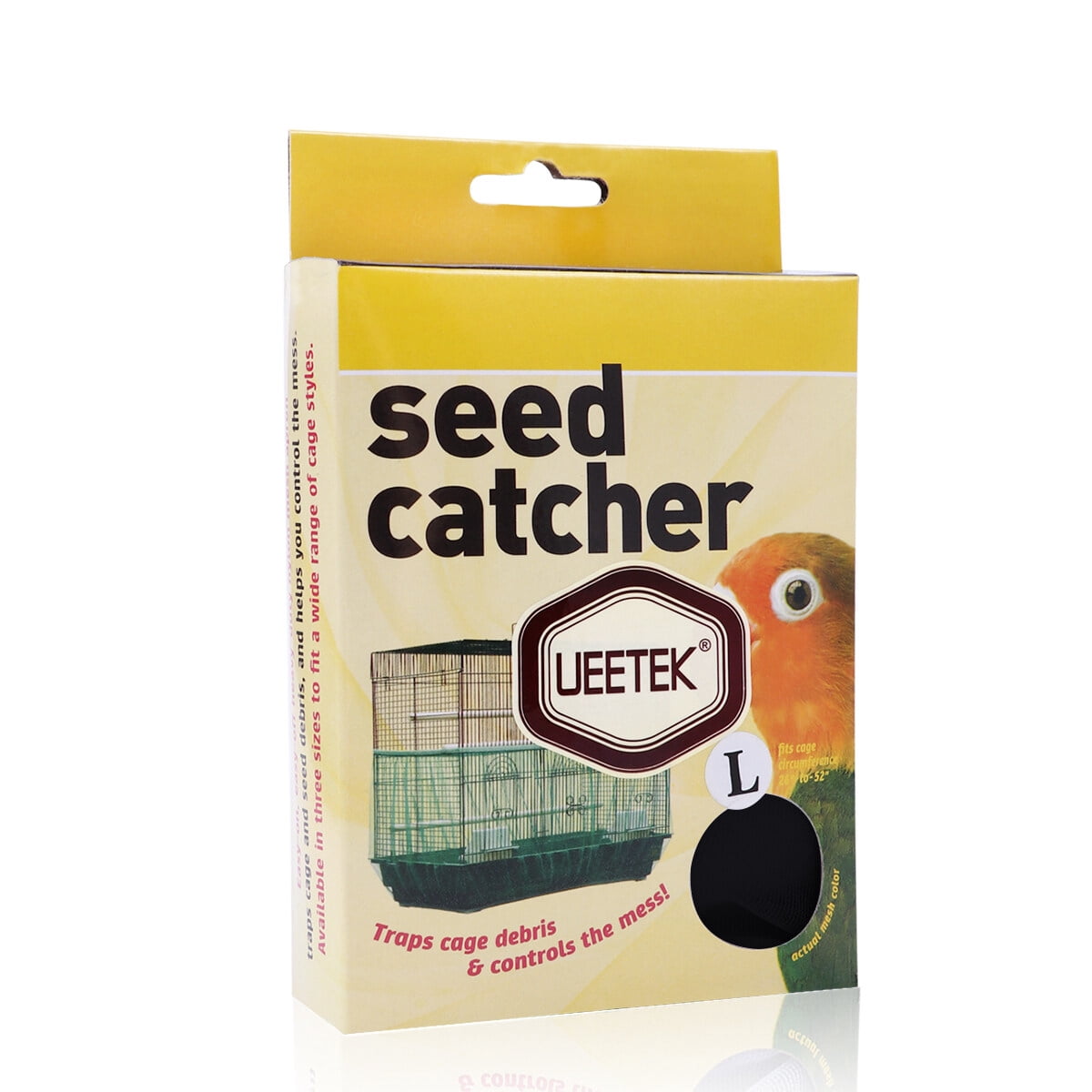 Mesh Catcher Bird Cover for Cage Feeders Outdoors Hanging Black ...